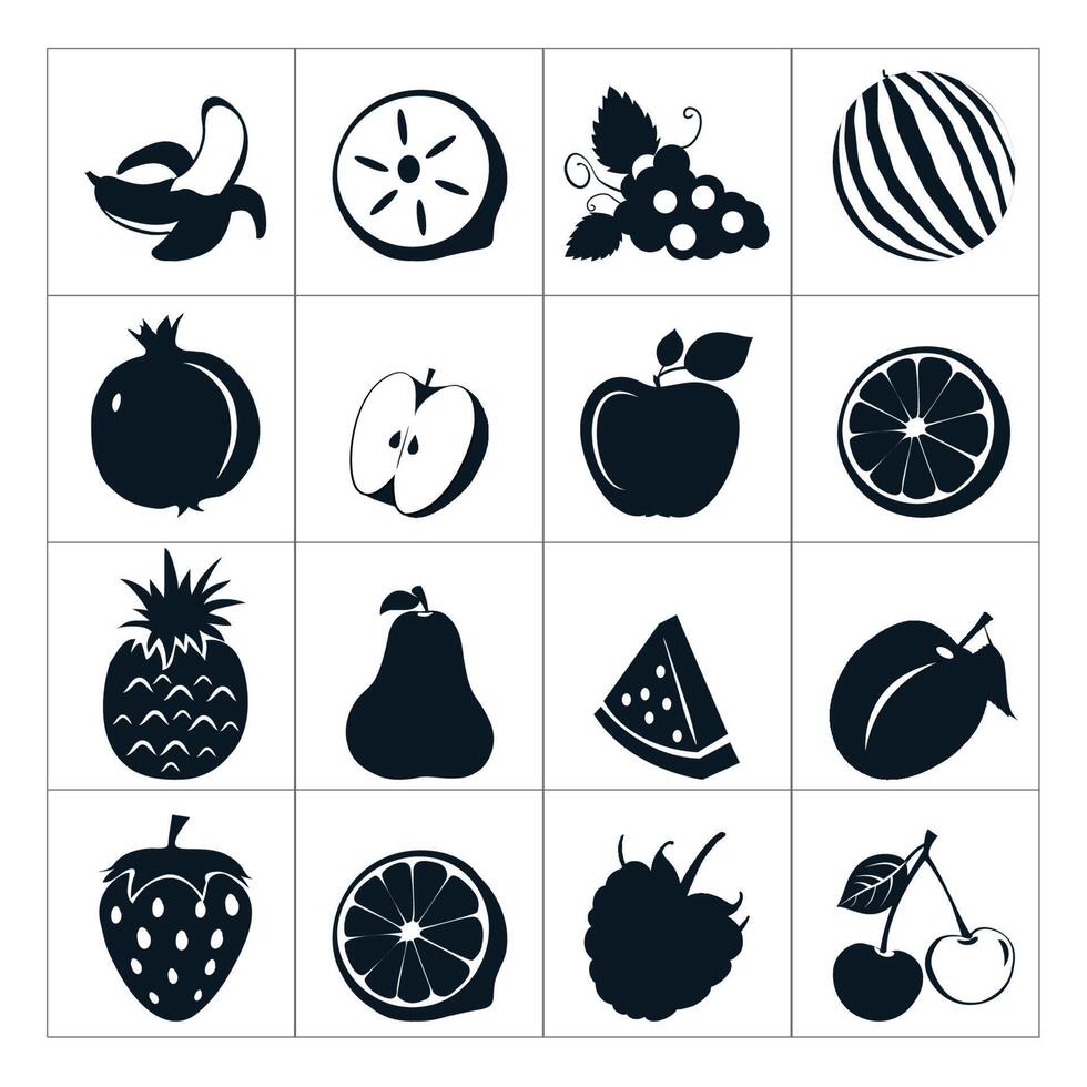 Set of fresh fruits icons illustration 14488540 Vector Art at Vecteezy Set of fresh fruits icons illustration 14488540 Vector Art at Vecteezy