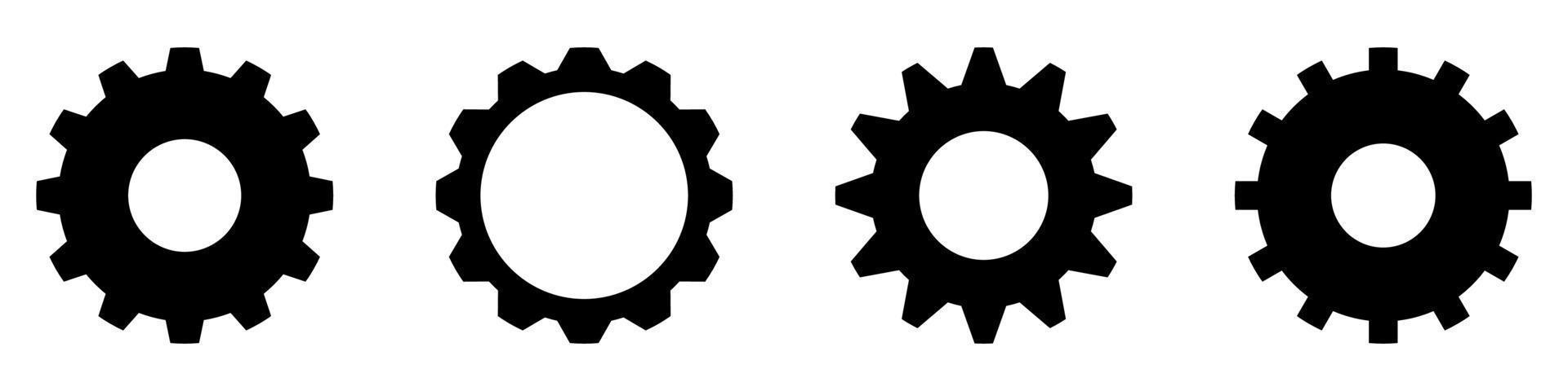 Gear set. Black gear wheel icons. Gear setting vector icon set ... Gear set. Black gear wheel icons. Gear setting vector icon set ...