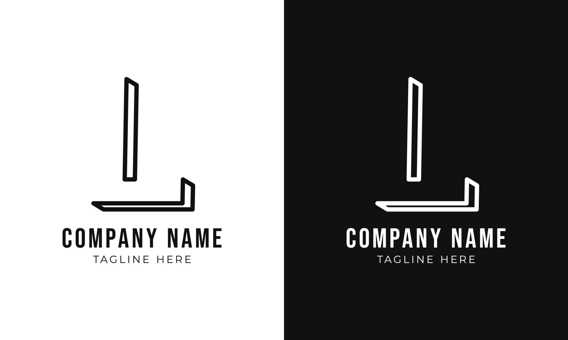Initial Letter L Monogram Logo Design Template 3d Outline Style L Logo And Black Colors