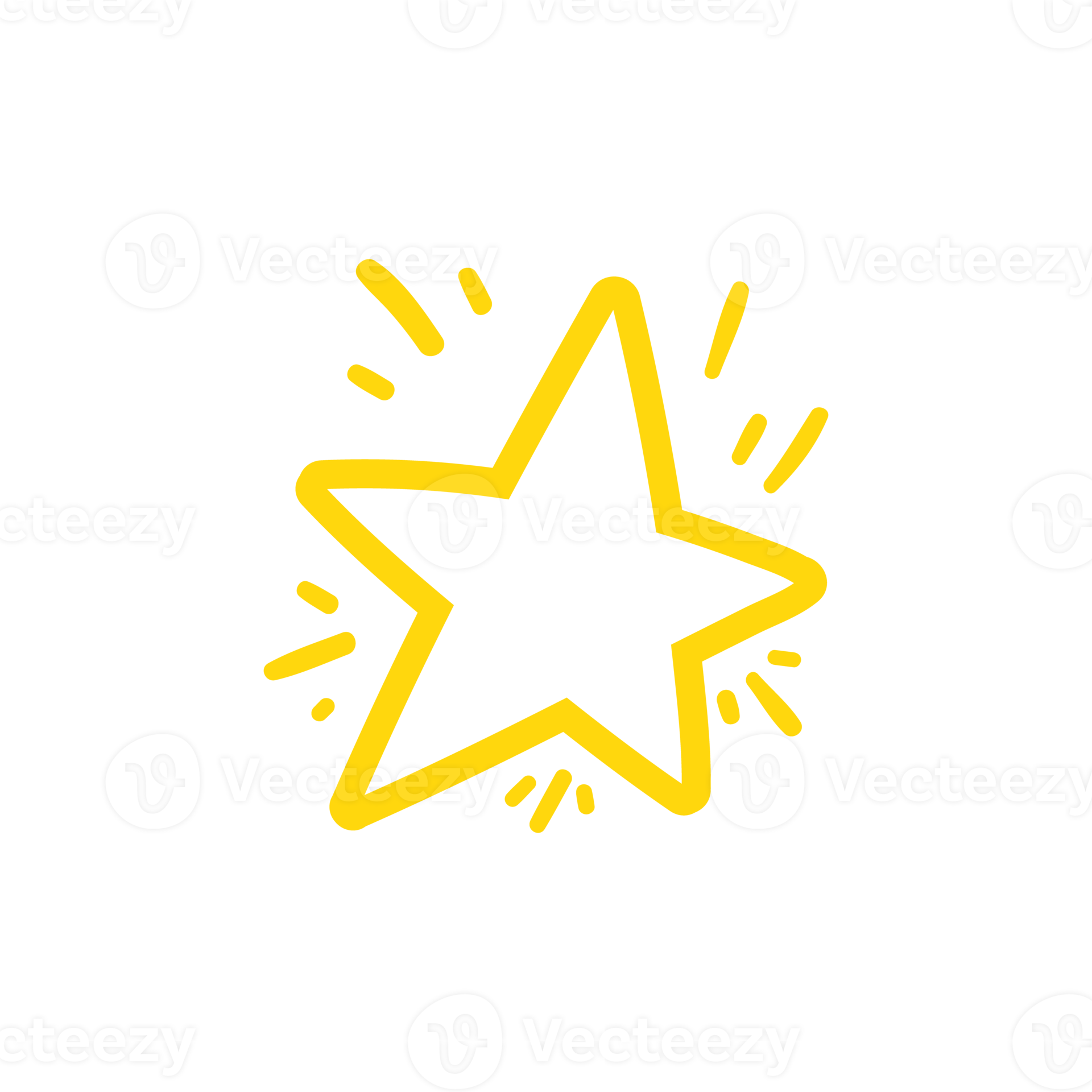 hand drawn star collection simple design 14489241 PNG