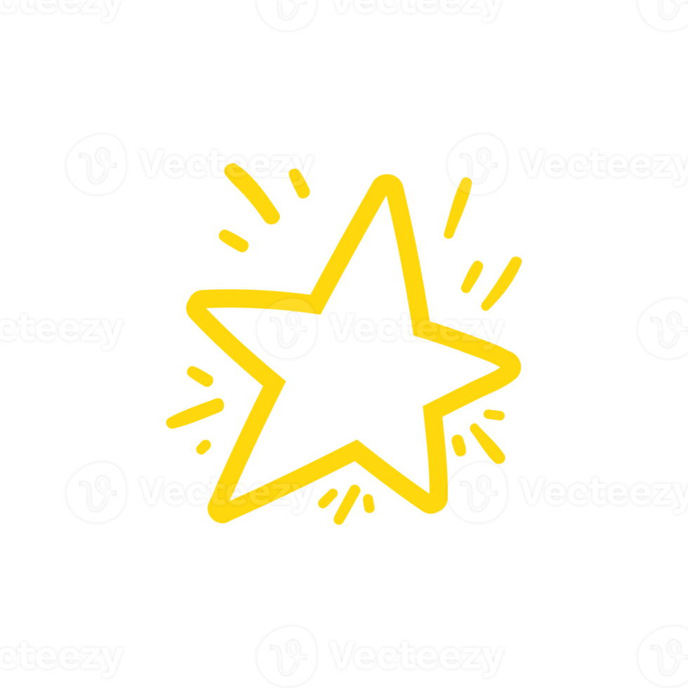 hand drawn star collection simple design 14489241 PNG