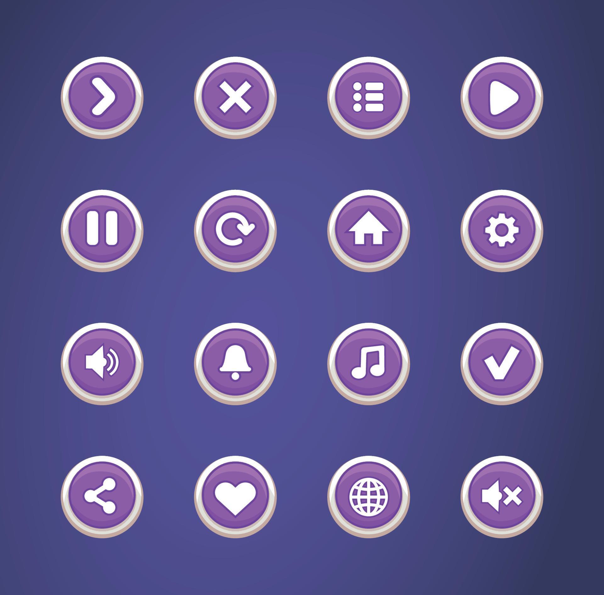 mobile game icons , user interface ui - ux 14493750 Vector Art at Vecteezy
