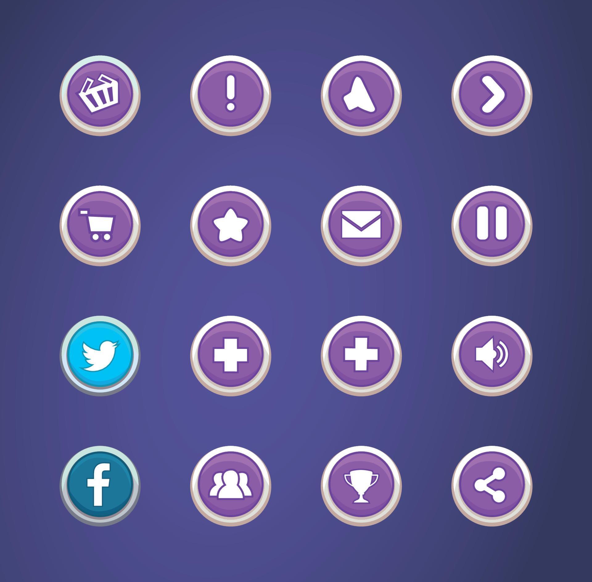 mobile game icons , user interface ui - ux 14493751 Vector Art at Vecteezy