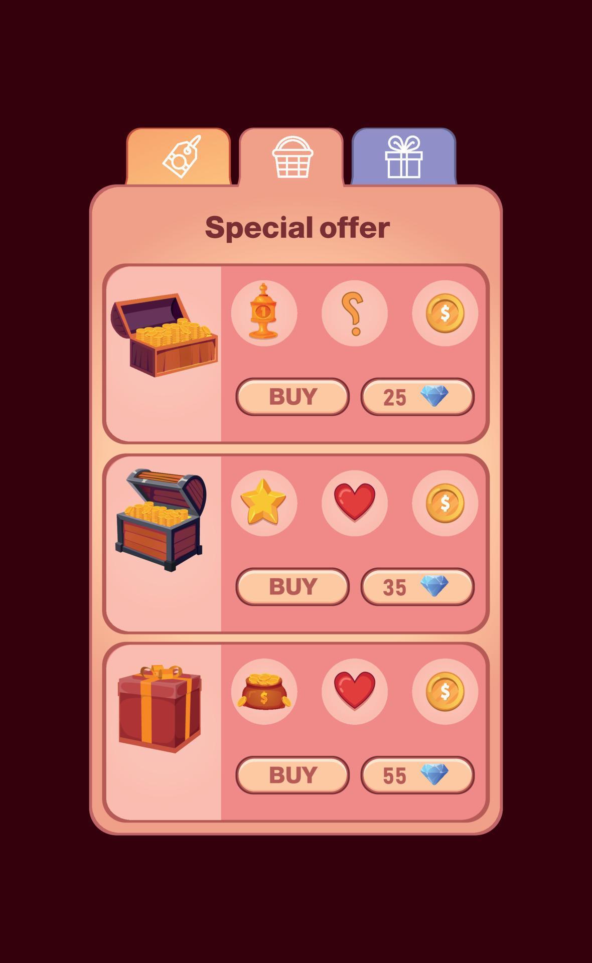 mobile game store , user interface ui - ux 14493771 Vector Art at Vecteezy