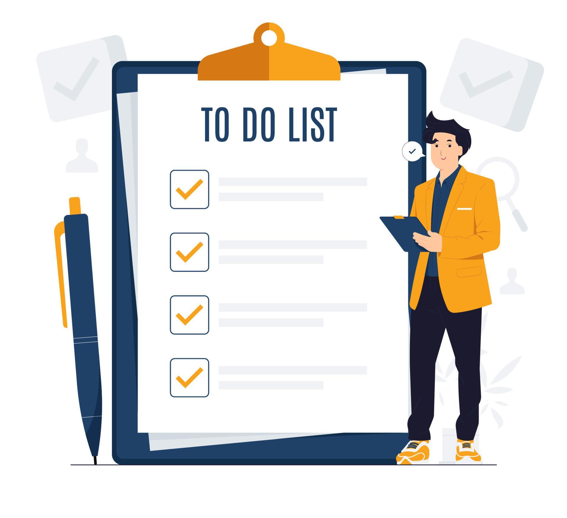 To do list planning checklist on notepad paper daily task or agreement ...