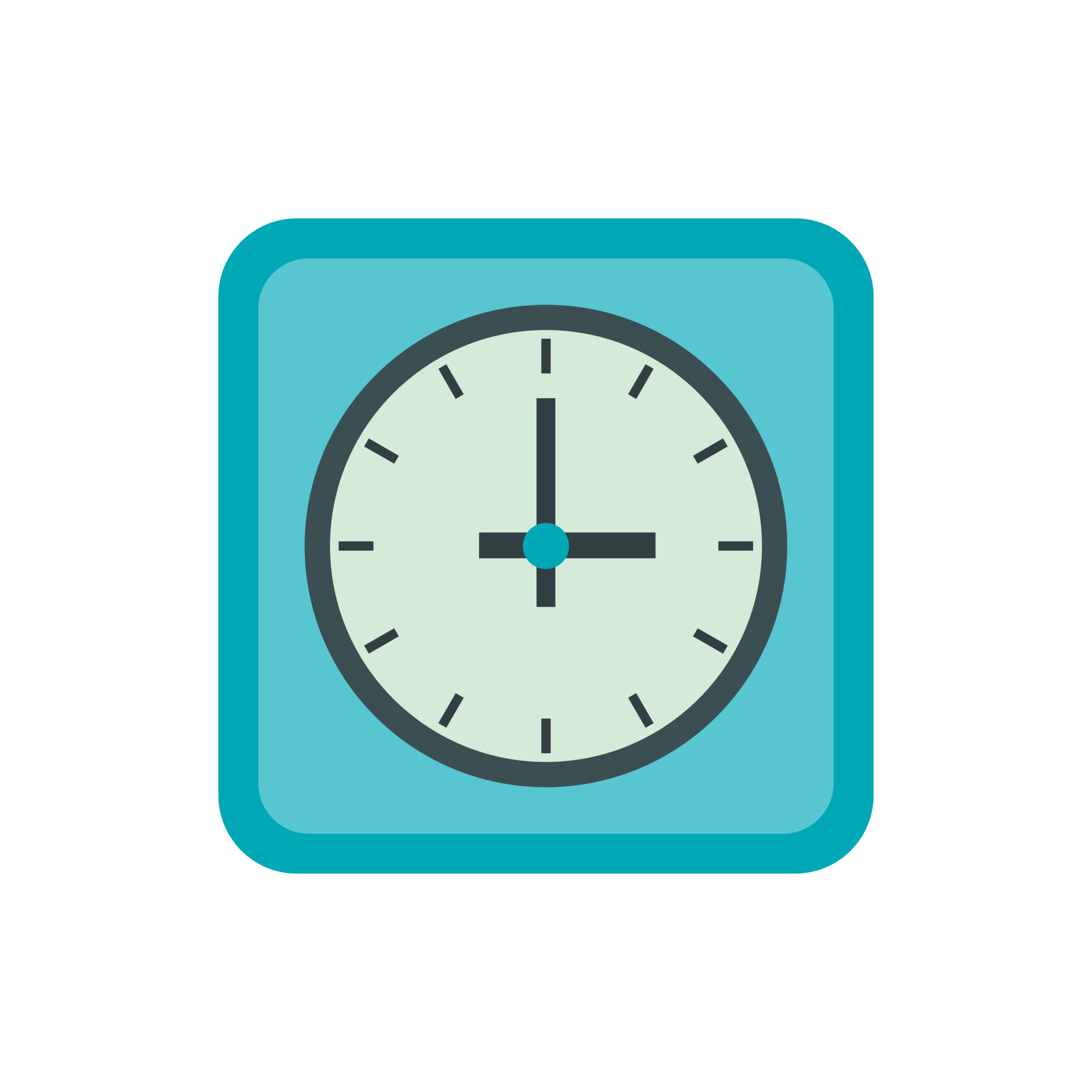Blue Table Clock Icon Flat Style 14497802 Vector Art At Vecteezy