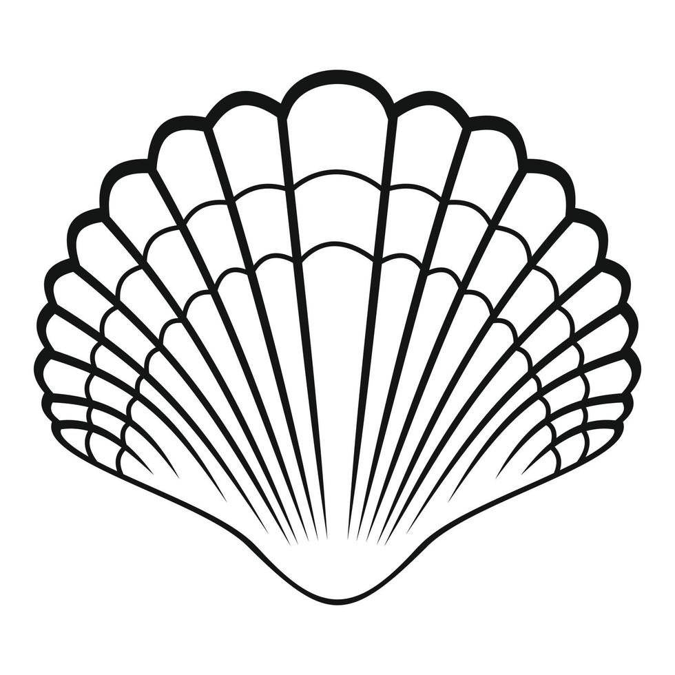 Big shell icon, simple style 14498074 Vector Art at Vecteezy