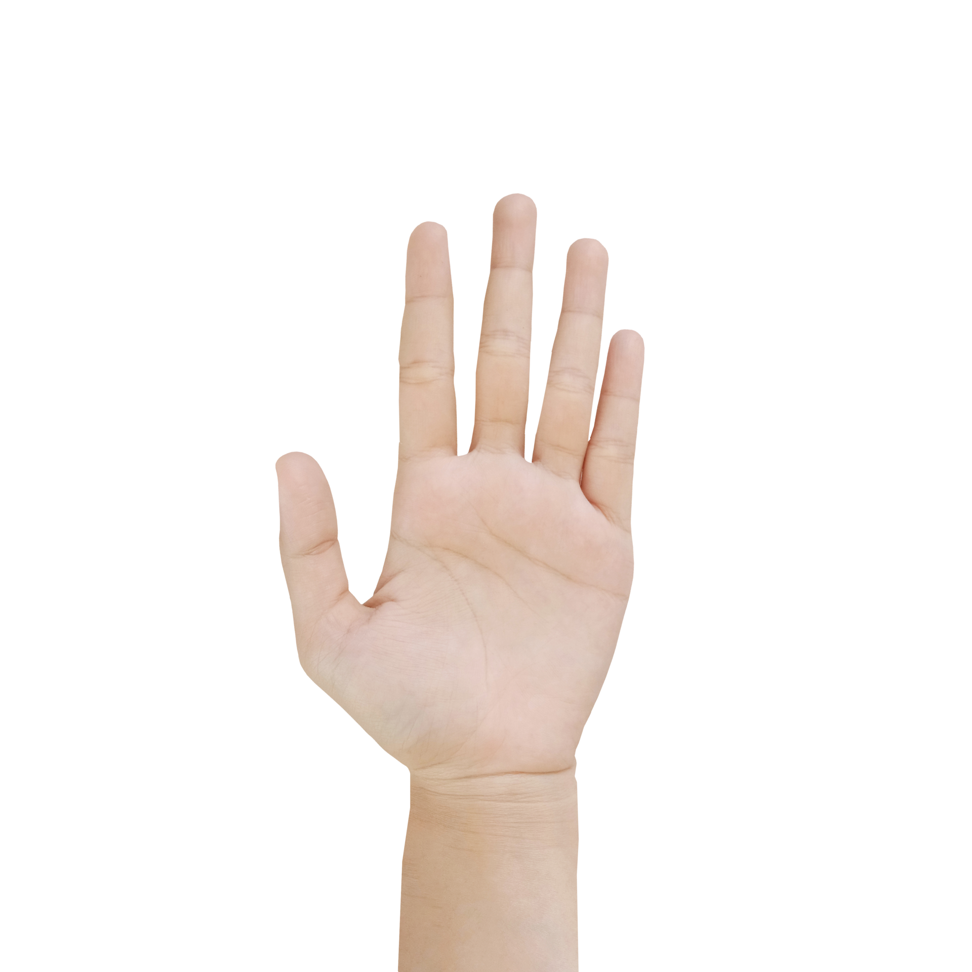 Close up Asian female hand show Number Five finger, palm hand in front ... Close up Asian female hand show Number Five finger, palm hand in front ...