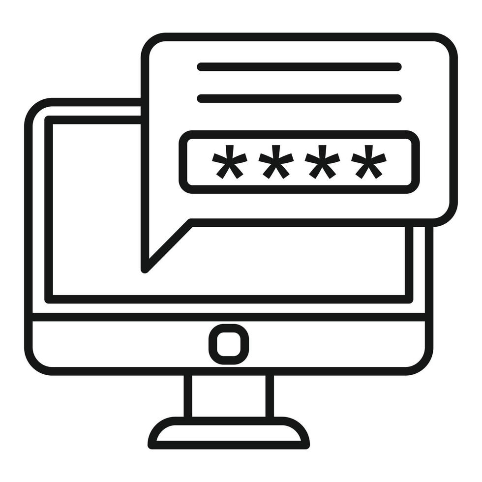 Secured Computer Password Icon Outline Style 14503719 Vector Art At Vecteezy