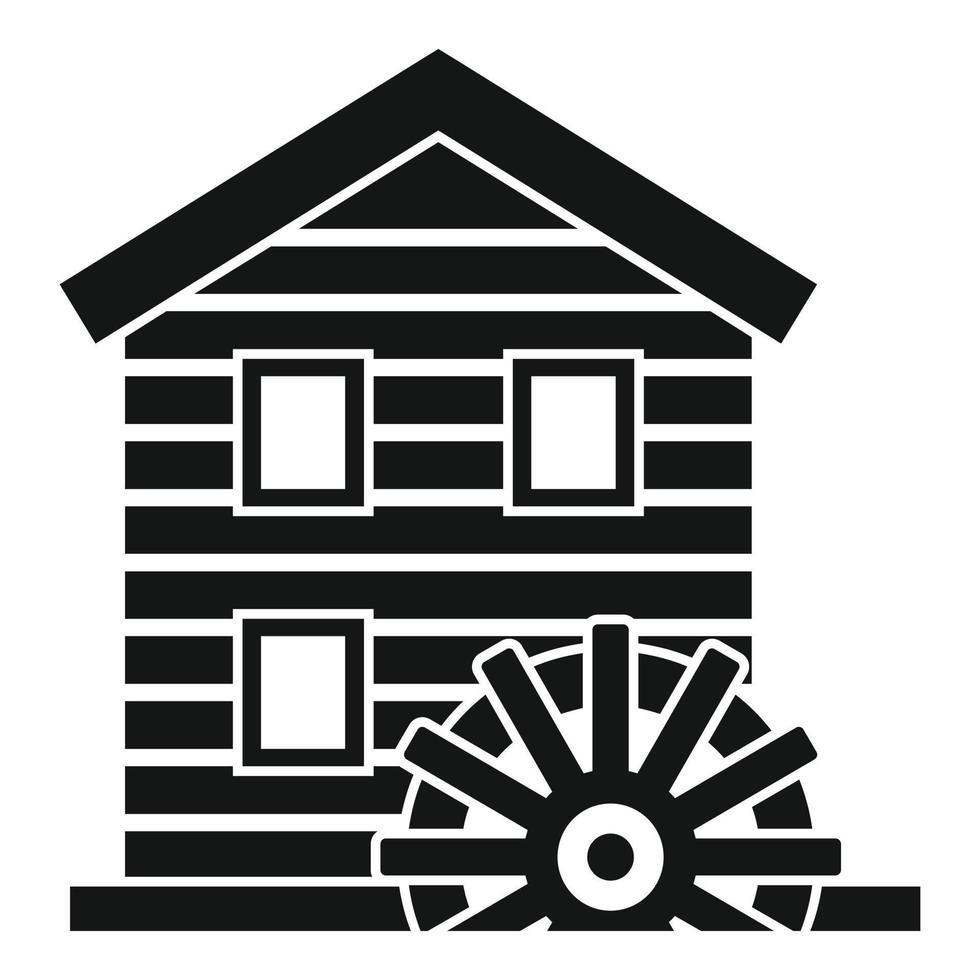 Wooden Water Mill Icon Simple Style 14505055 Vector Art At Vecteezy