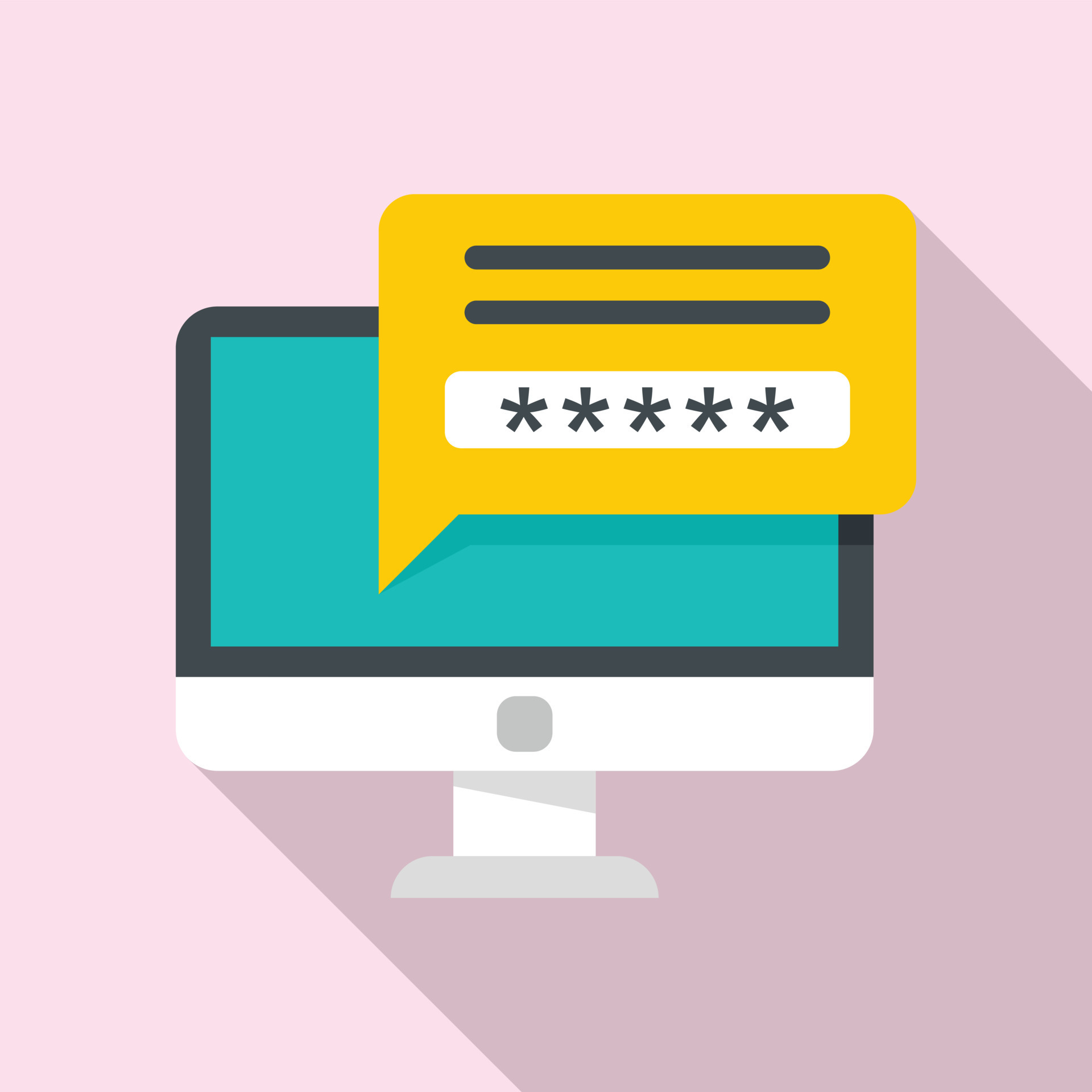 Secured Computer Password Icon Flat Style 14505105 Vector Art At Vecteezy 8461