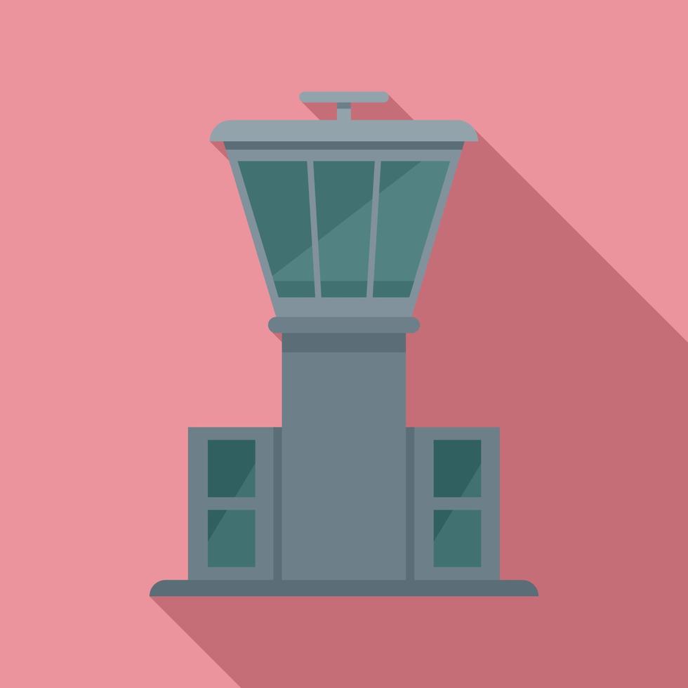 Airport tower icon, flat style 14505294 Vector Art at Vecteezy