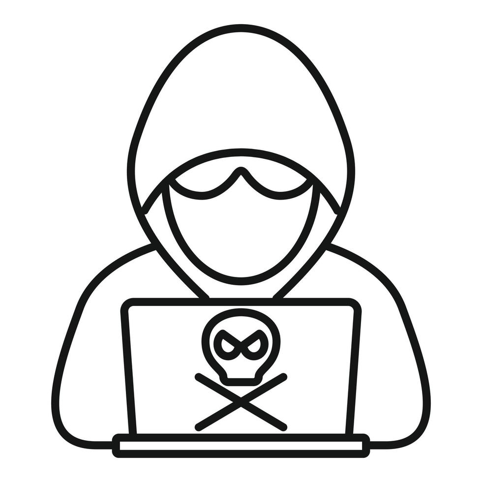 Modern hacker icon, outline style 14520788 Vector Art at Vecteezy