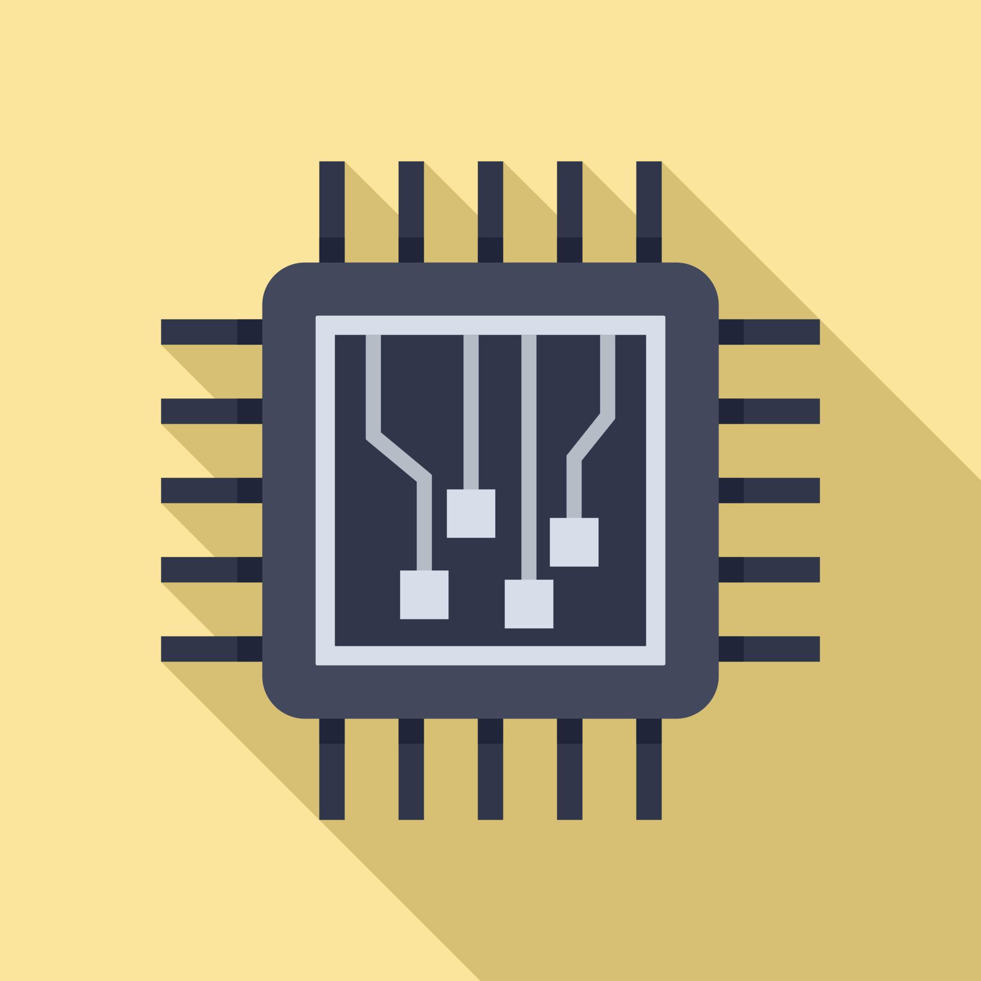 Machine learning processor icon, flat style 14521212 Vector Art at Vecteezy