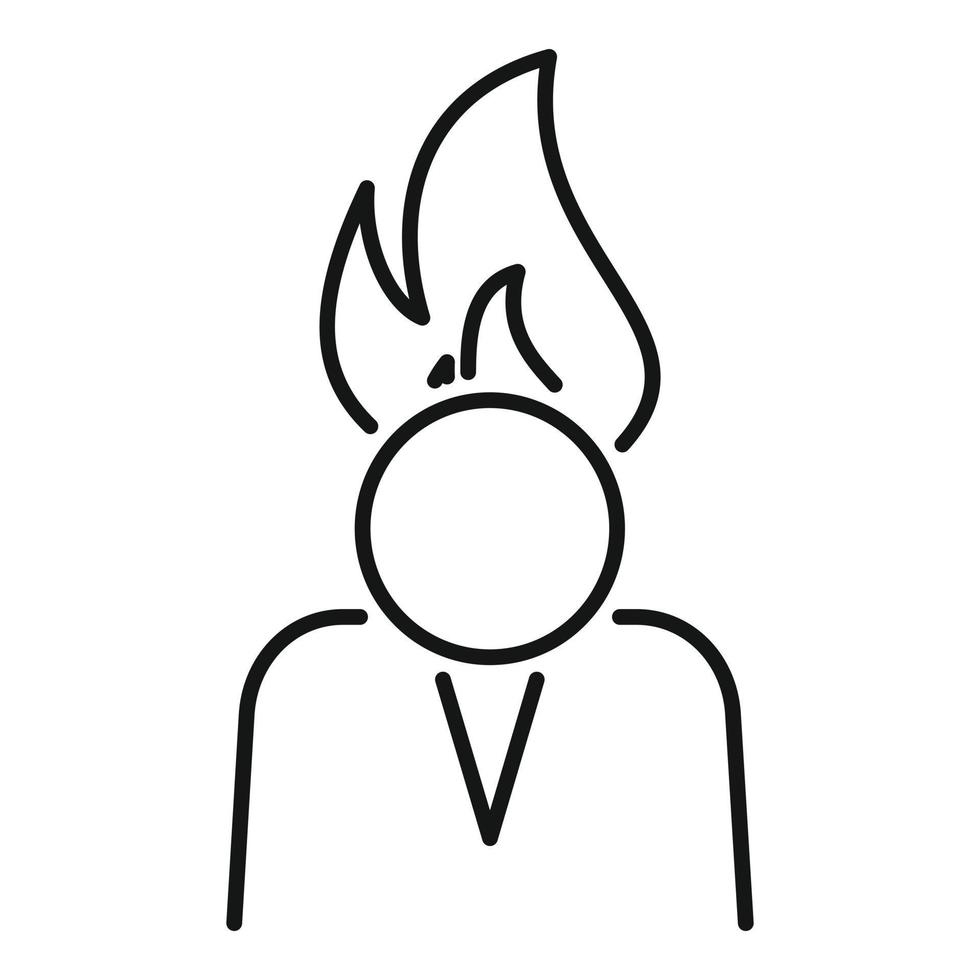 Fire Head Stress Icon Outline Style 14522631 Vector Art At Vecteezy