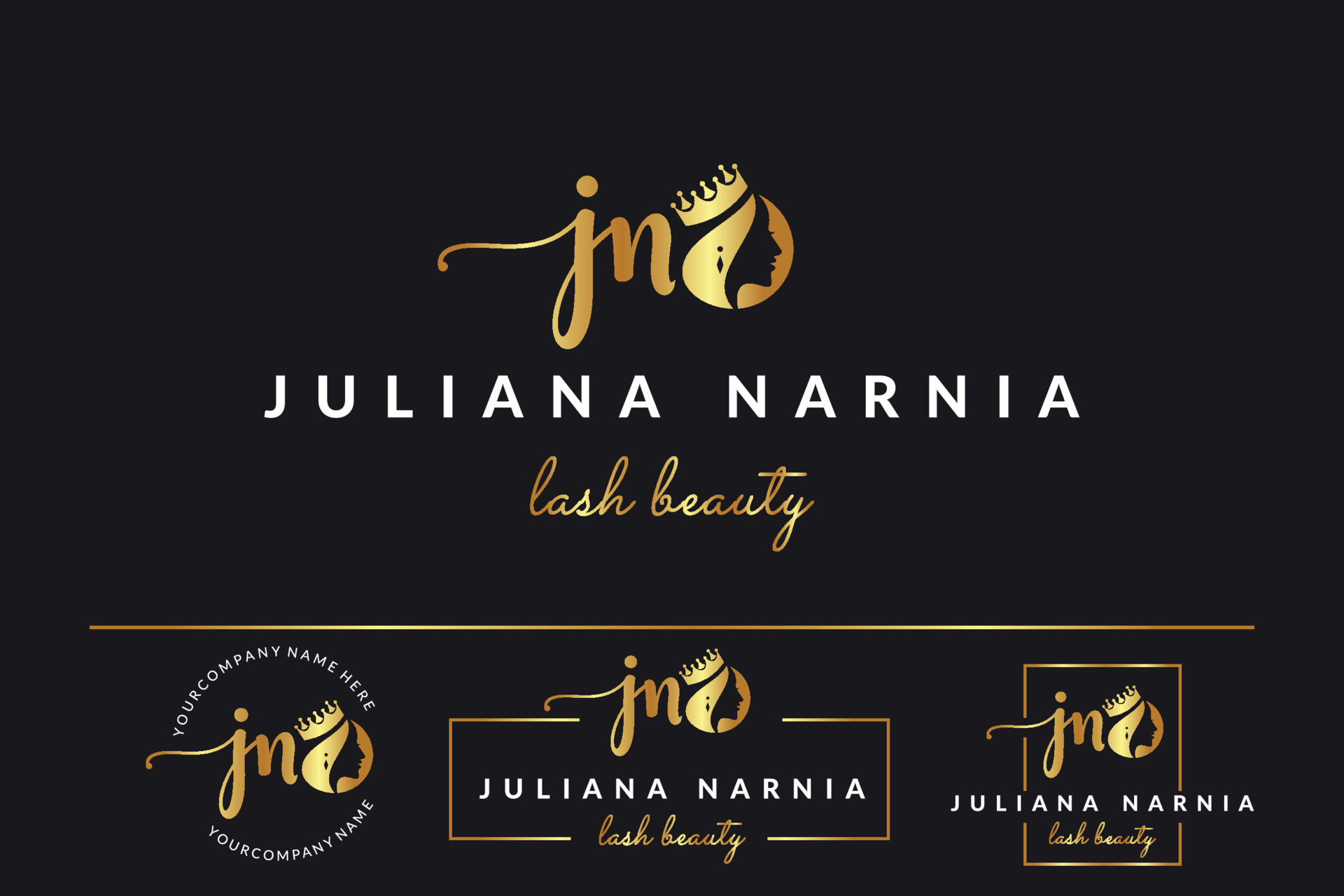 Initial letter JN J logo feminine for woman face and beauty, silhouette ... Initial letter JN J logo feminine for woman face and beauty, silhouette ...