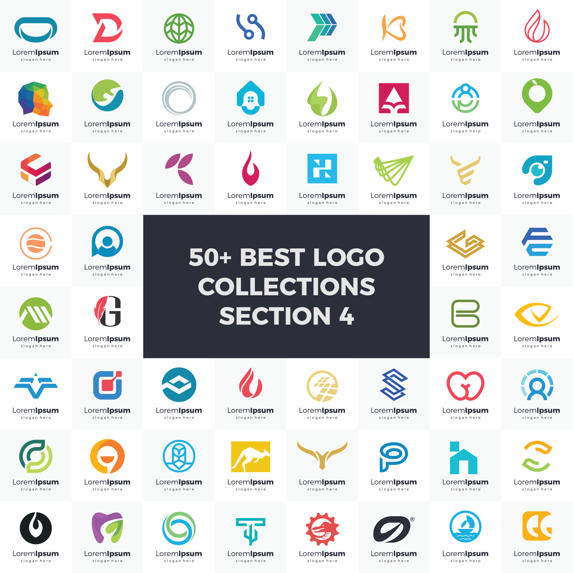 Logo set modern and creative branding idea collection for business company. simple logos ...