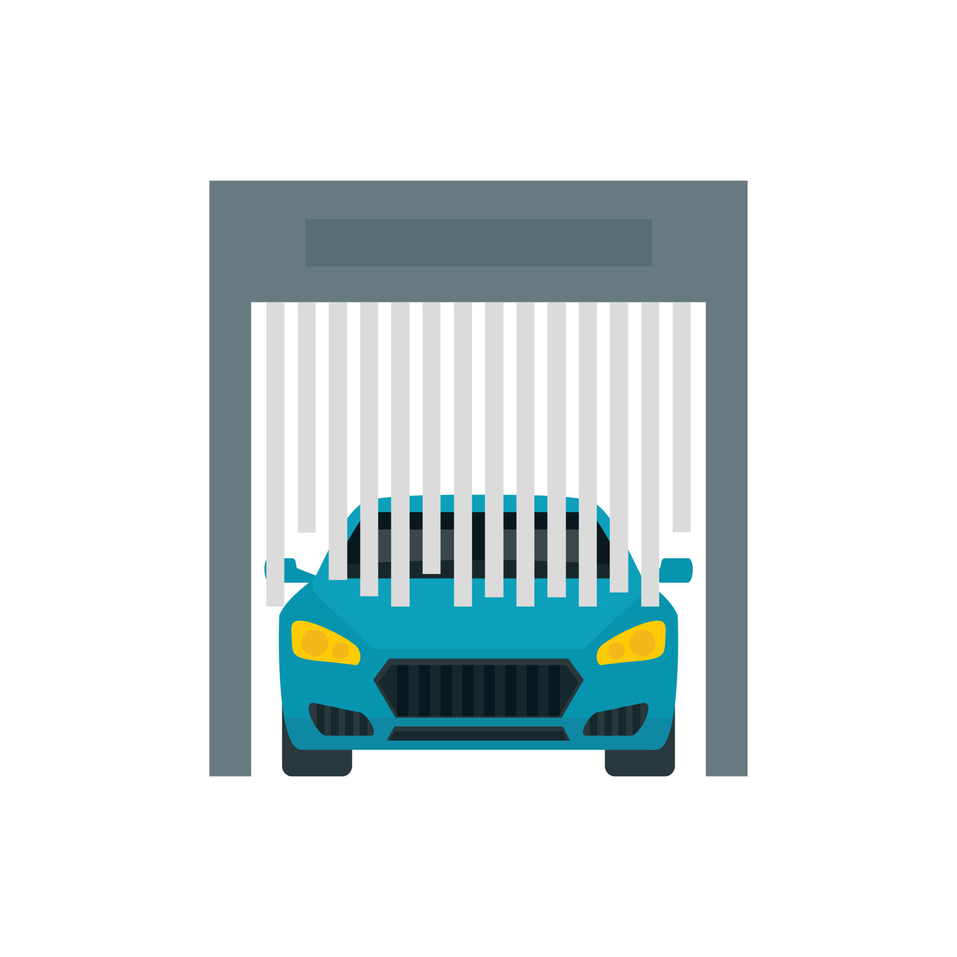Car Exit From Wash Garage Icon Flat Style 14524051 Vector Art At Vecteezy