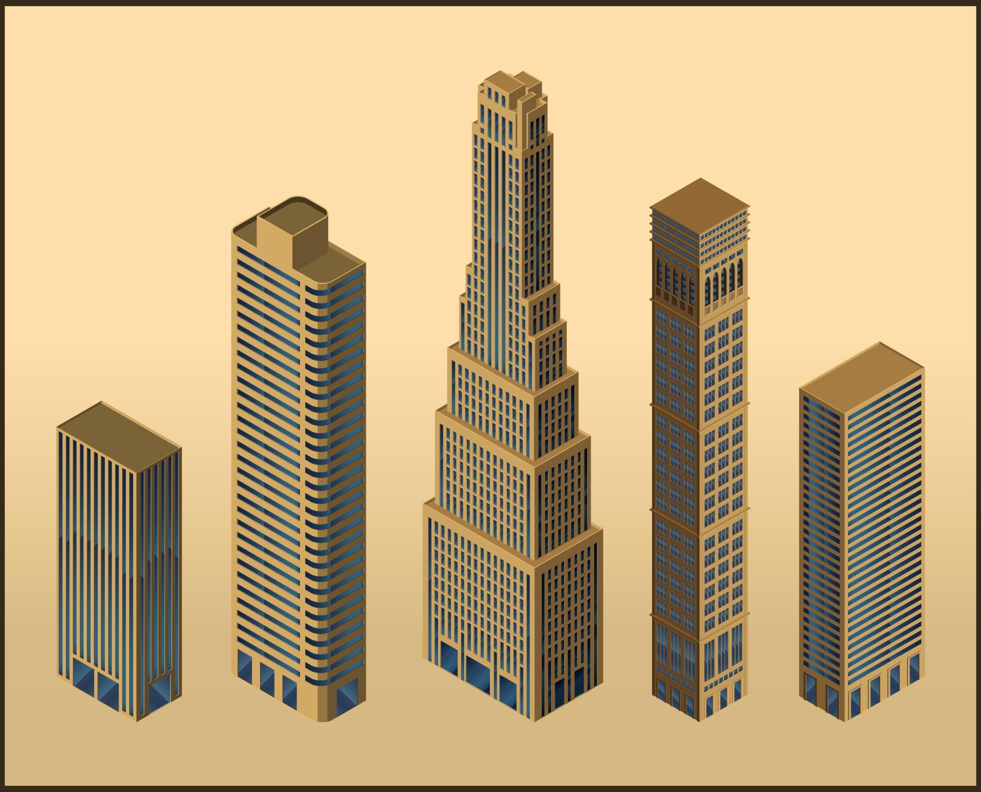 Isometric buildings - vector 14524137 Vector Art at Vecteezy Isometric buildings - vector 14524137 Vector Art at Vecteezy