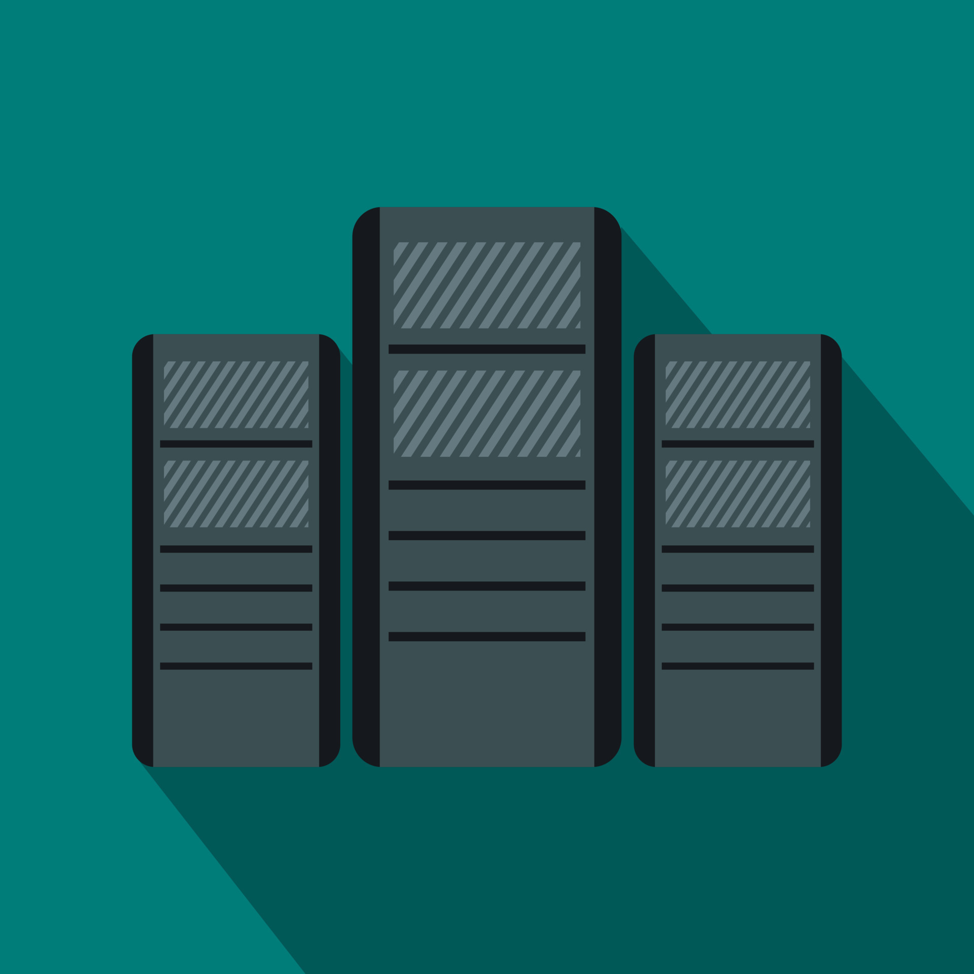 Database servers icon, flat style 14525284 Vector Art at Vecteezy
