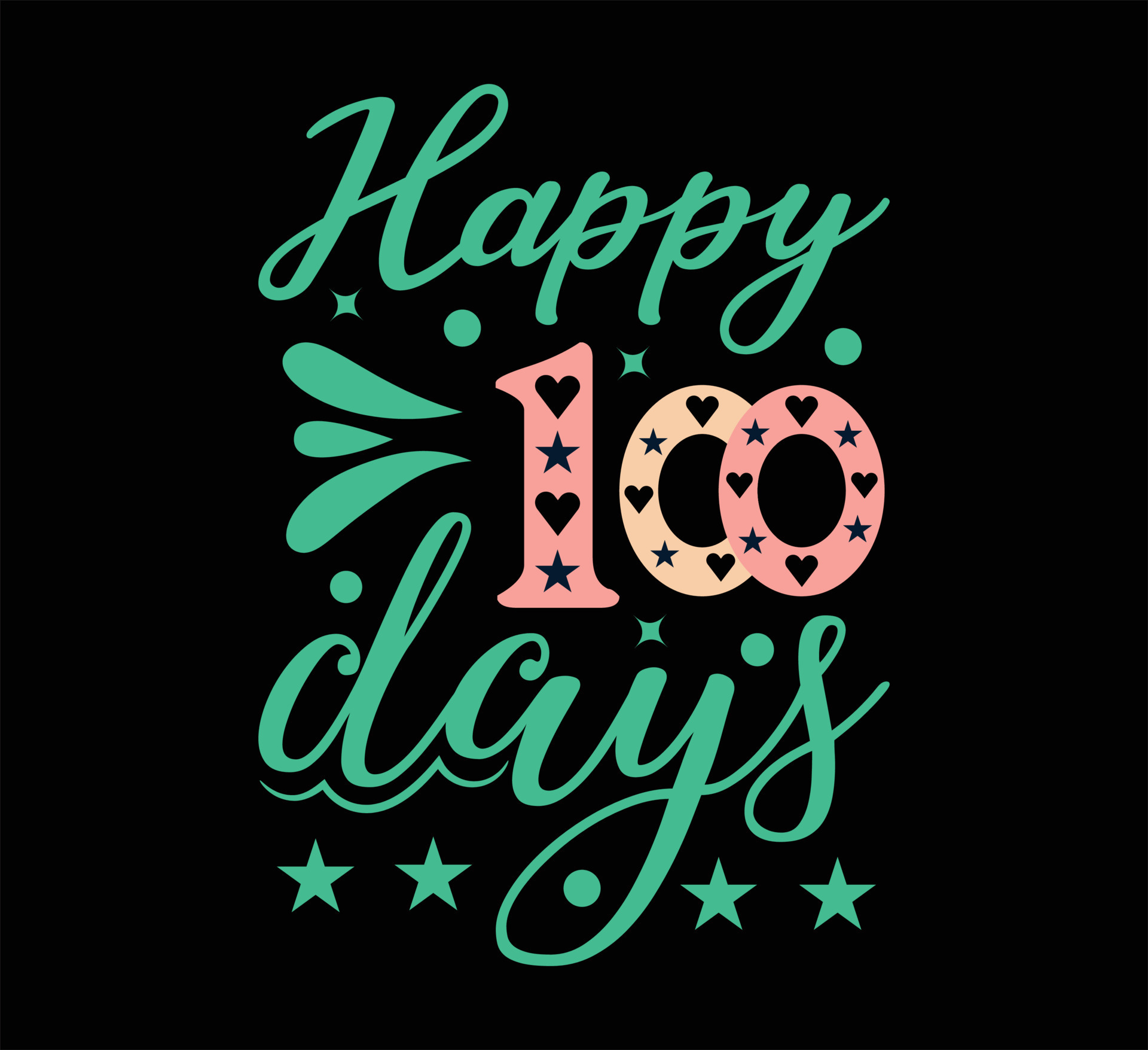 Happy 100 Days T Shirt Design 14525385 Vector Art At Vecteezy