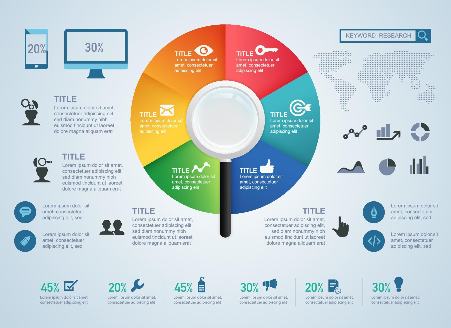 keyword research infographic 14526798 Vector Art at Vecteezy