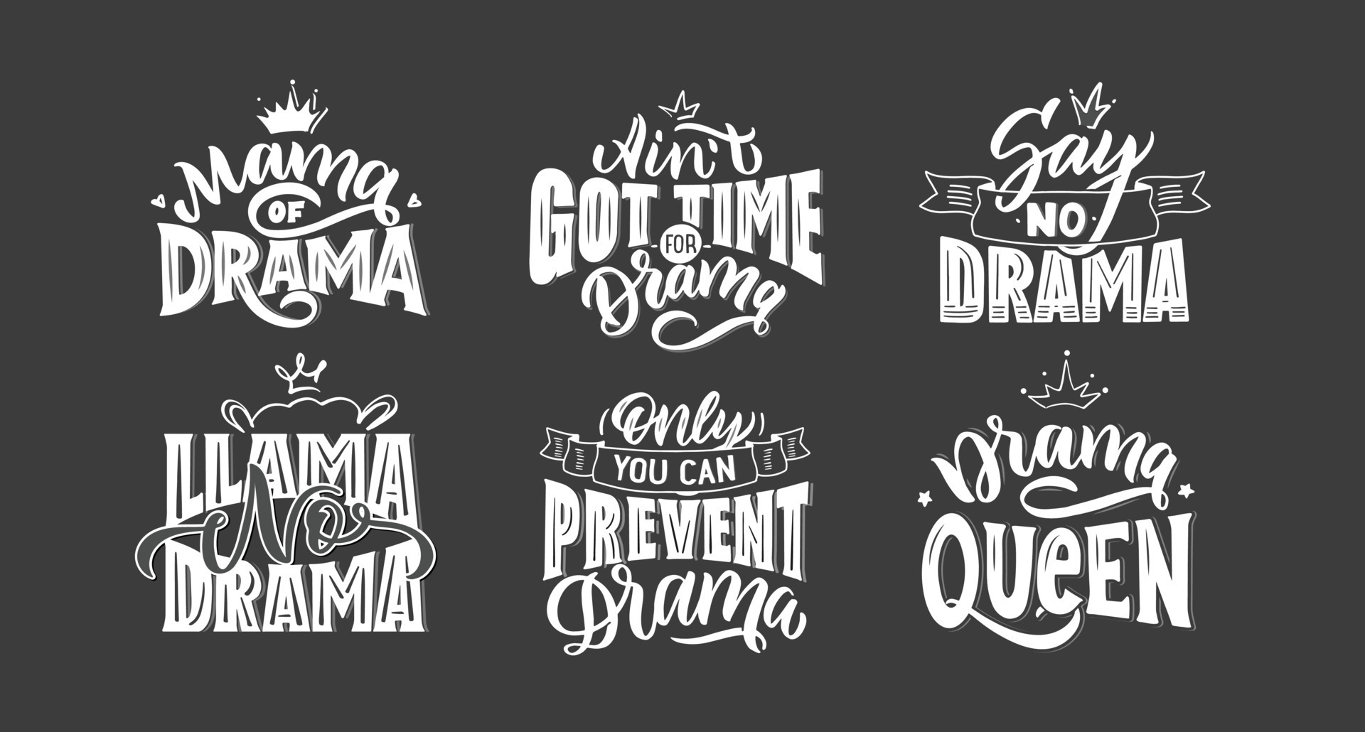 Set Drama Saying Typography Poster Sticker Design Apparel Print set-drama-saying-typography-poster-sticker-design-apparel-print