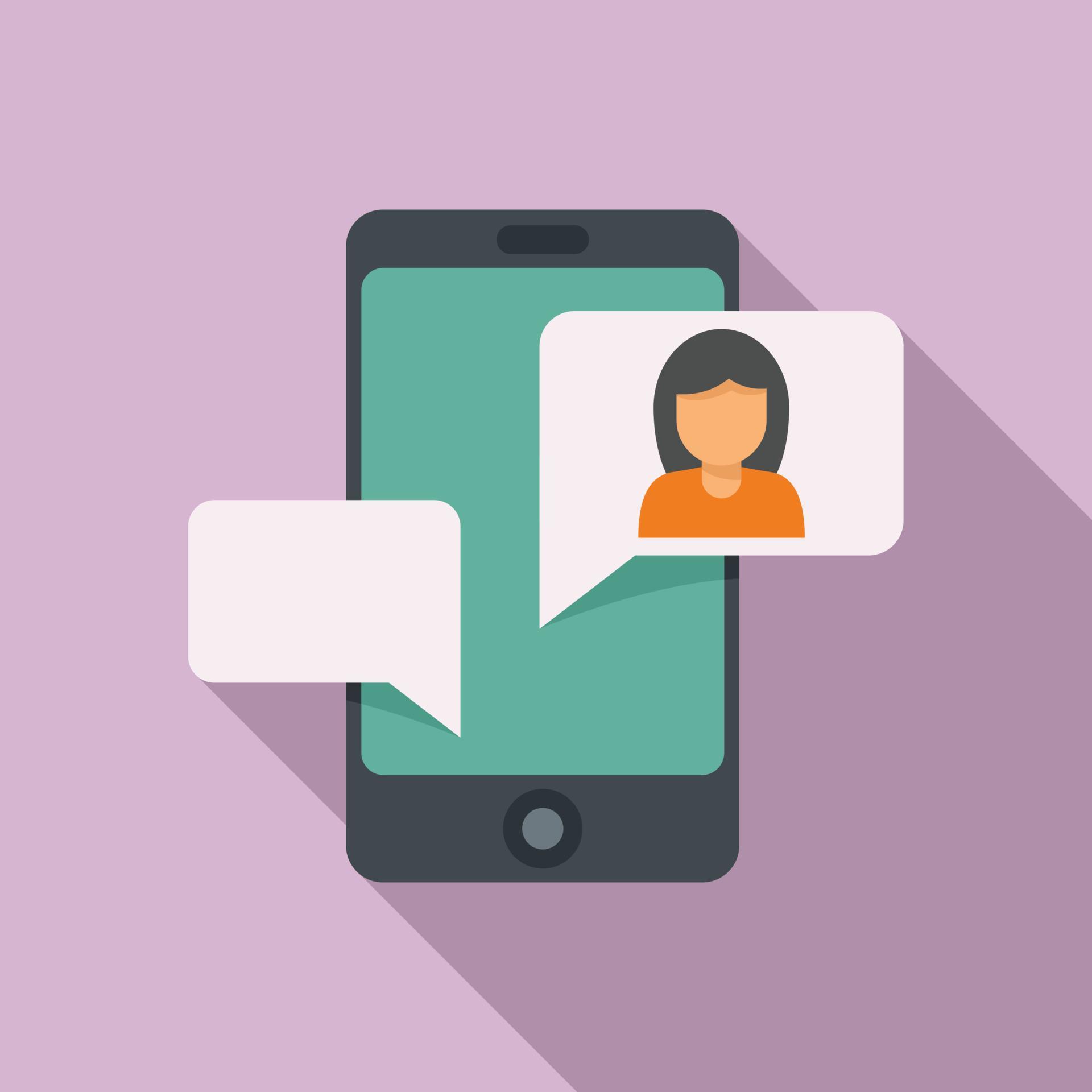 Agency phone chat icon, flat style 14527894 Vector Art at Vecteezy