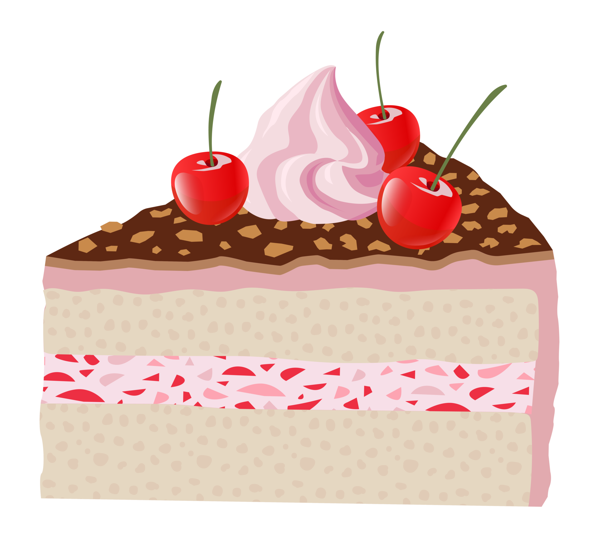 Chocolate Cake With Cream And Piece Of Cake Png With