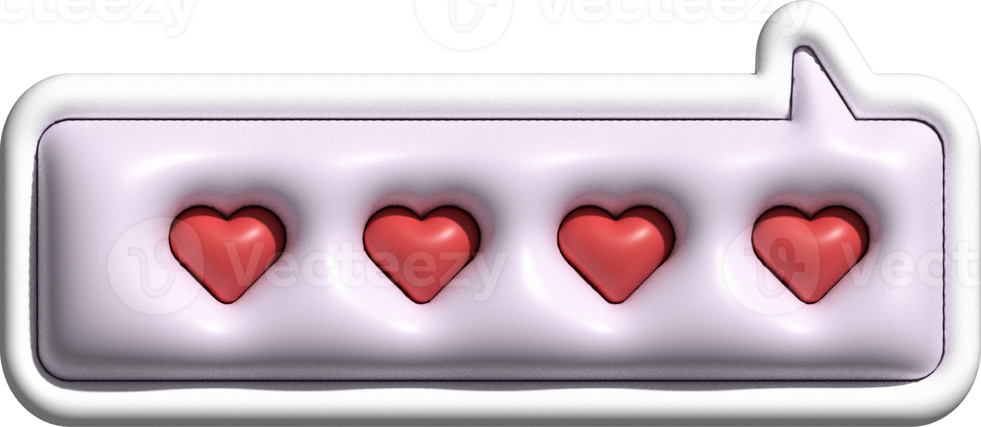 Cute 3d Heart Shape In Speech Bubble Decoration 14529449 PNG cute-3d-heart-shape-in-speech-bubble-decoration-14529449-png