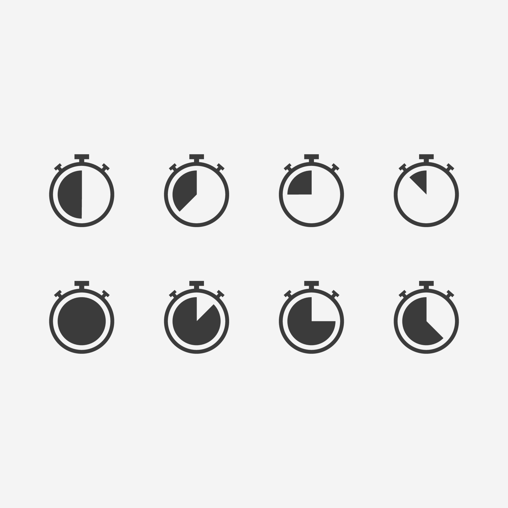 Timer Icon Vector Set Countdown Time Stopwatch Counter Symbol Sign