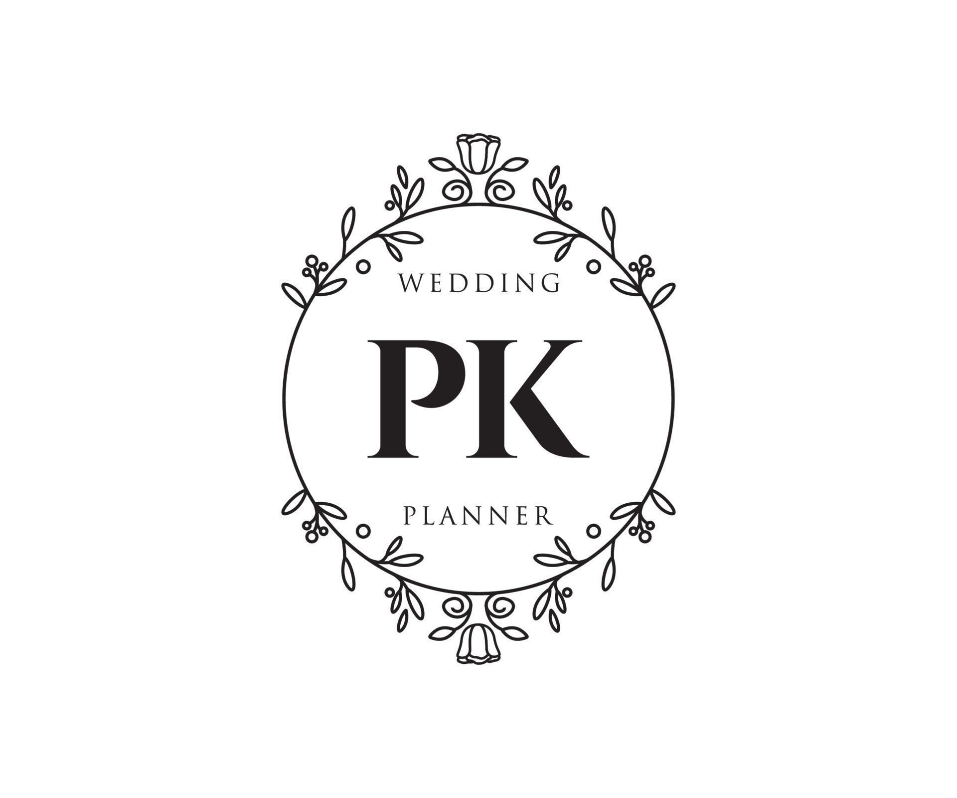PK Initials letter Wedding monogram logos collection, hand drawn modern ... PK Initials letter Wedding monogram logos collection, hand drawn modern ...