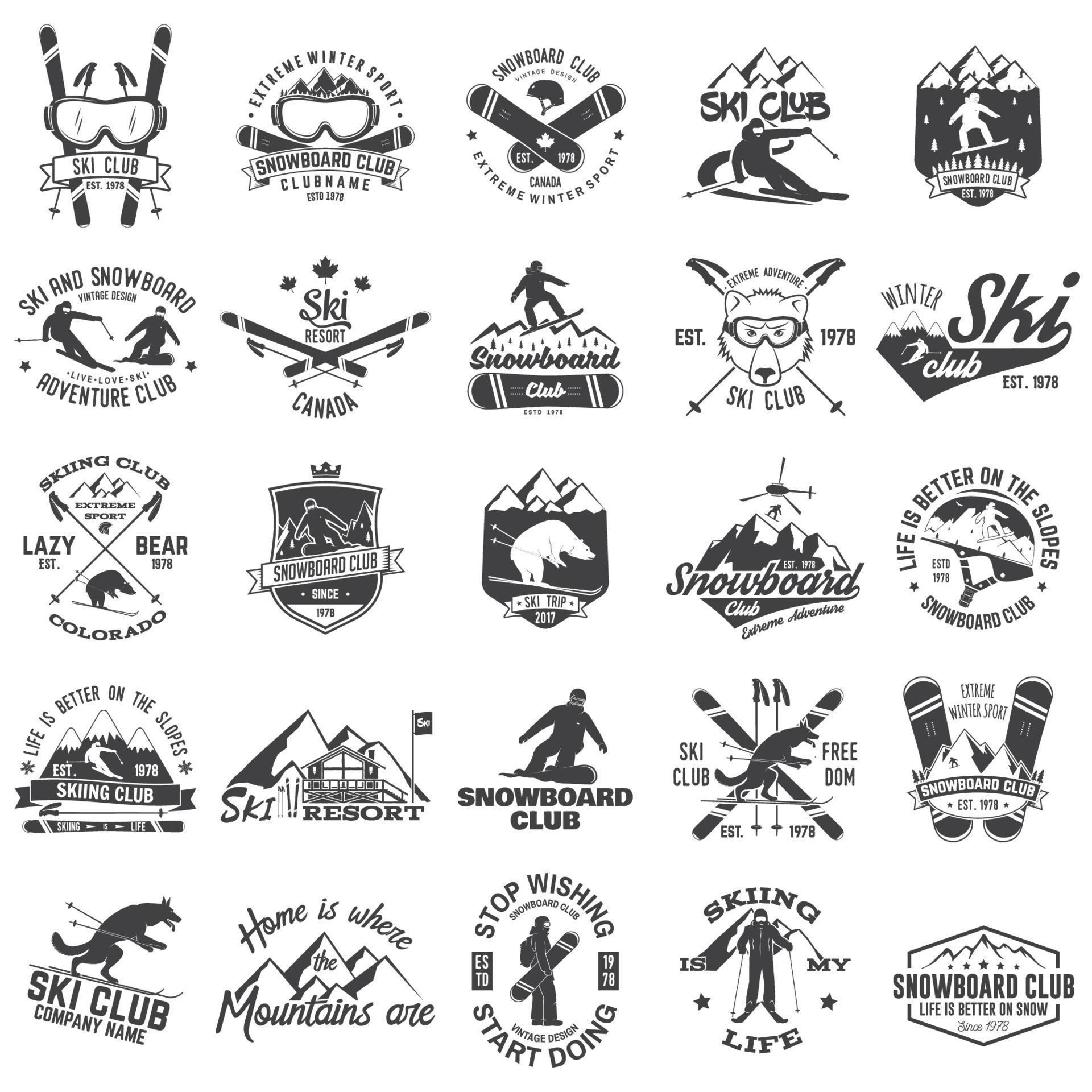 Ski and Snowboard Club emblem. Vector illustration. 14535462 Vector Art ...