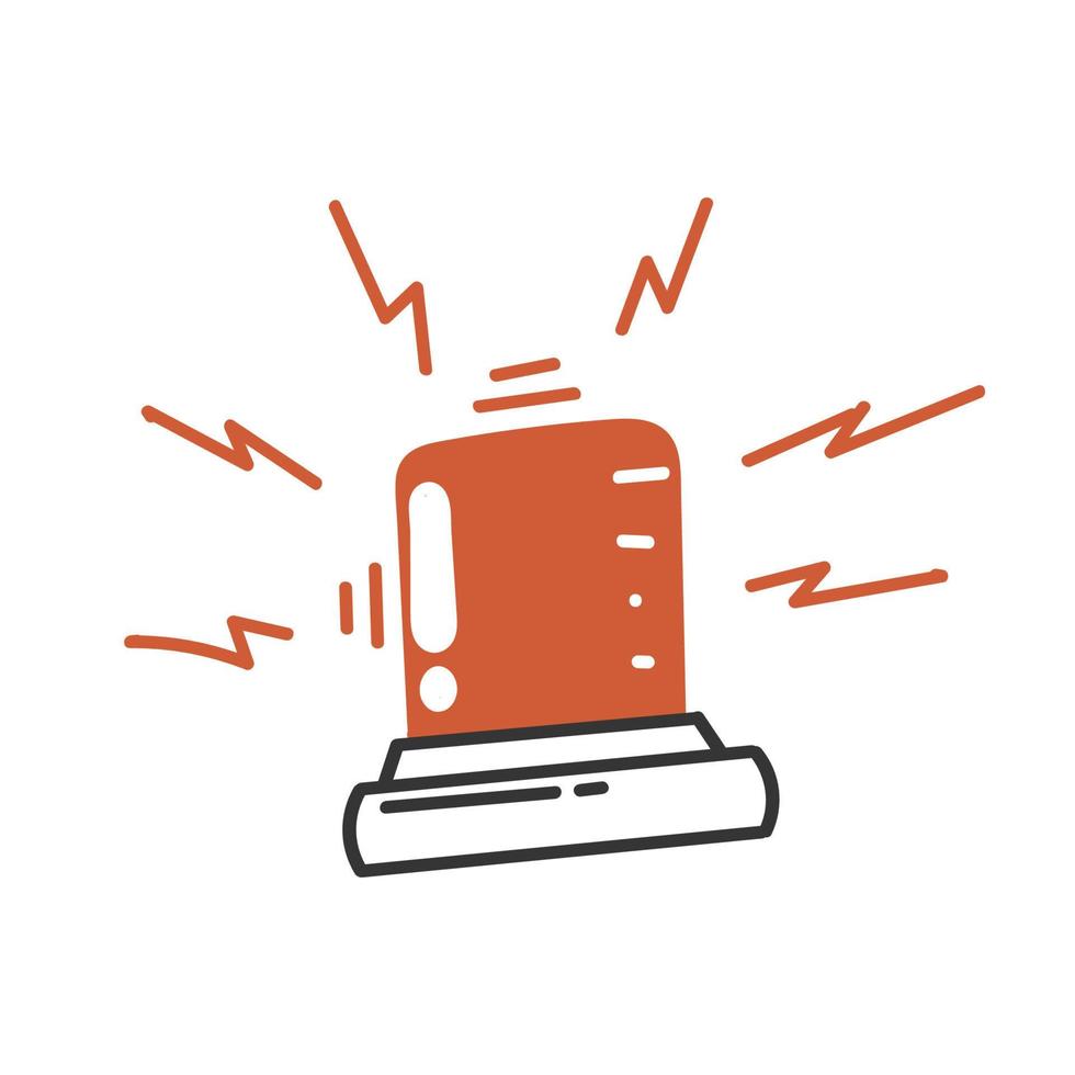 hand drawn doodle Emergency siren icon illustration vector isolated ...