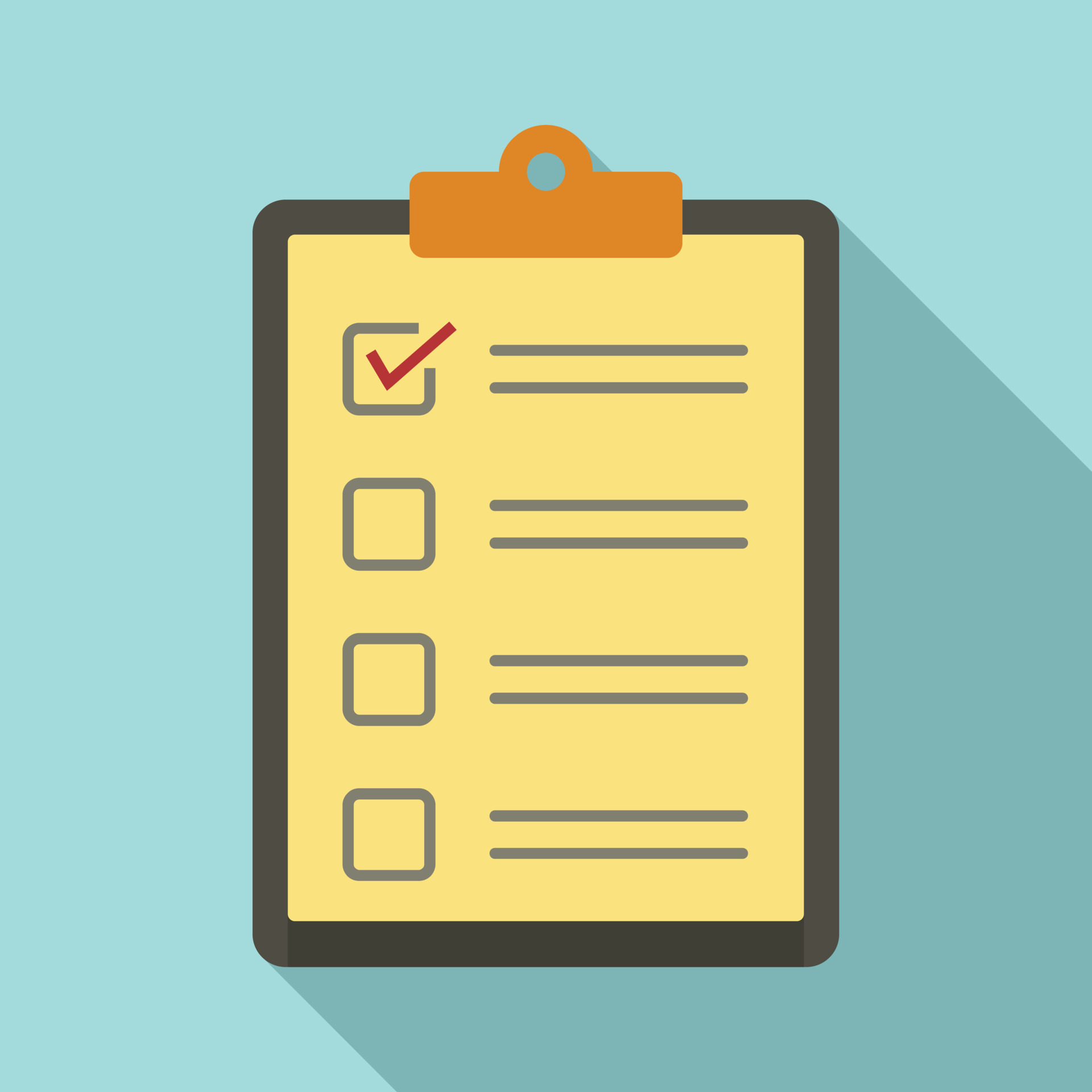 Paper checklist icon, flat style 14541785 Vector Art at Vecteezy