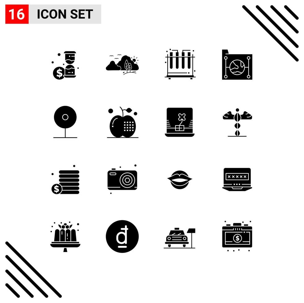 Stock Vector Icon Pack of 16 Line Signs and Symbols for cctv network ...