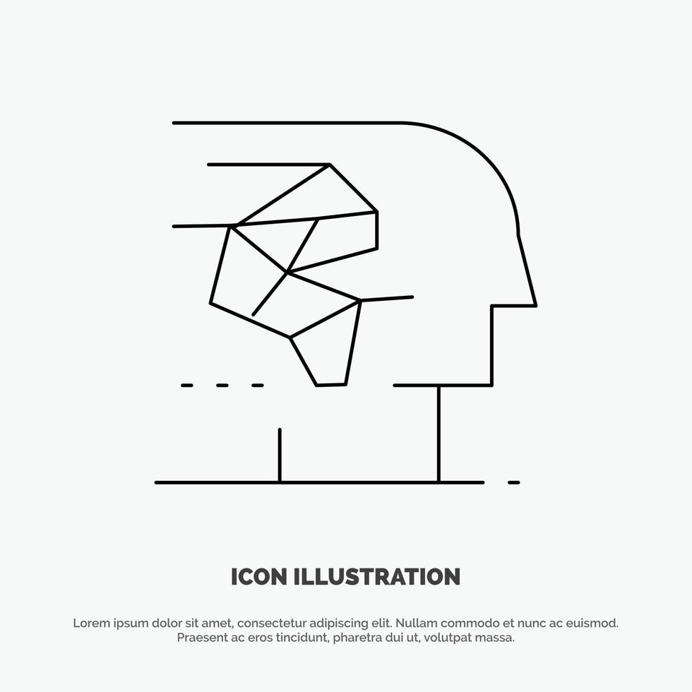 Android Artificial Brain Human Interface Line Icon Vector 14543106