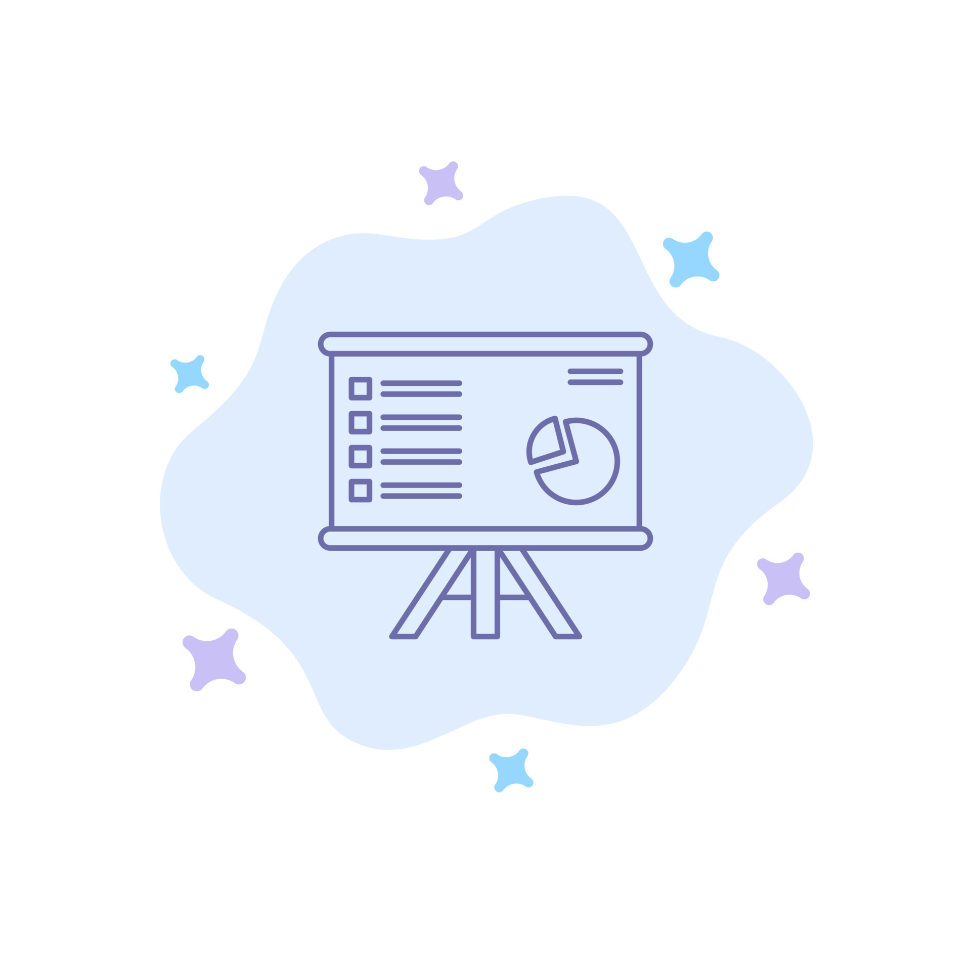 Presentation Analytics Business Chart Graph Marketing Report Blue Icon On Abstract Cloud