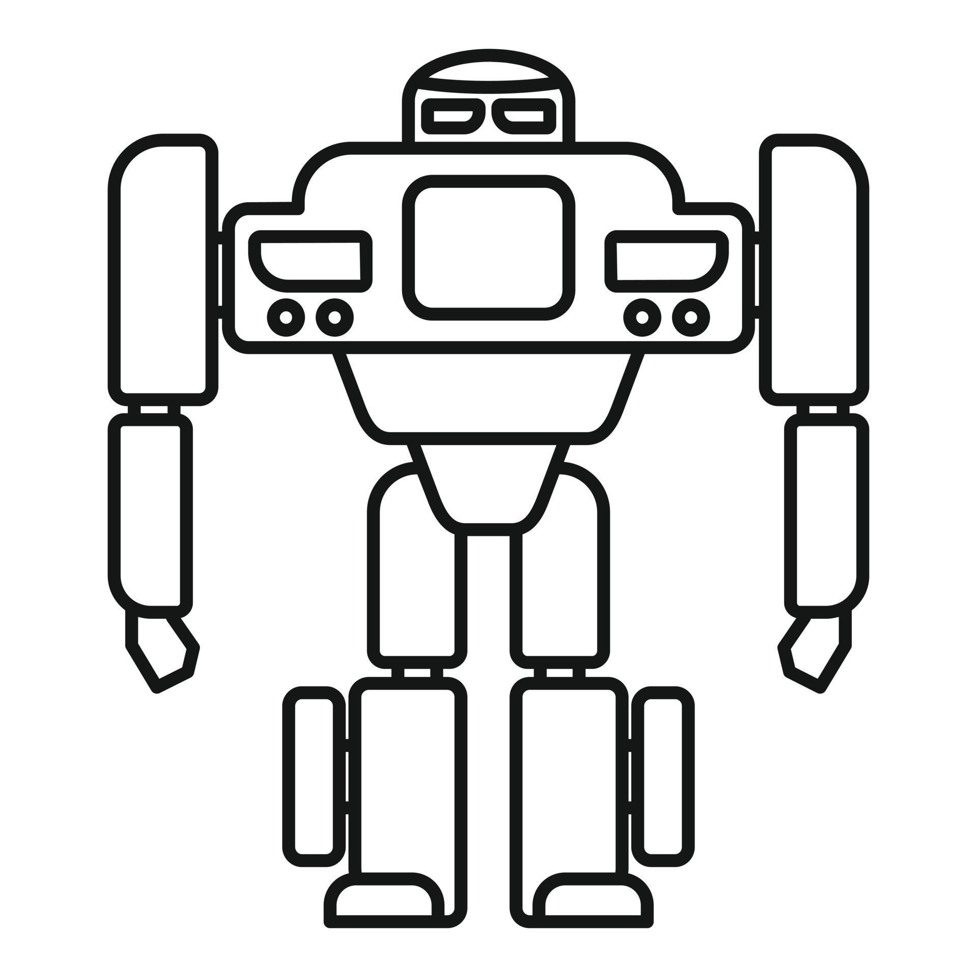 Computer robot transformer icon, outline style 14544671 Vector Art at ...