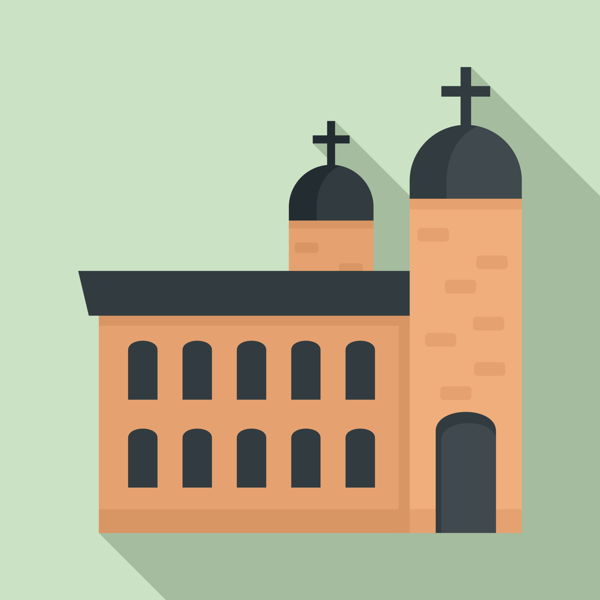 Brick church icon, flat style 14544959 Vector Art at Vecteezy Brick church icon, flat style 14544959 Vector Art at Vecteezy