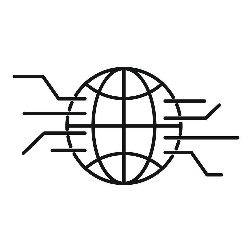 Global server system icon, outline style 14550030 Vector Art at Vecteezy