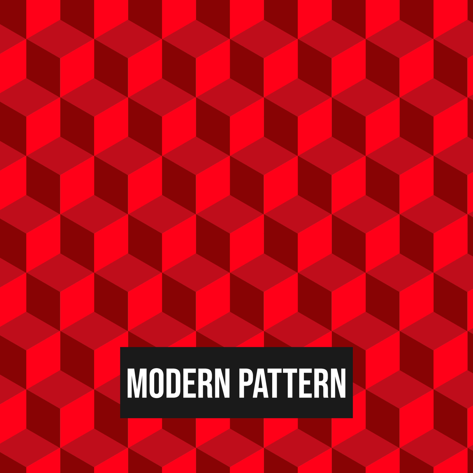 Abstract Geometric Pattern With Red 3d Pattern Seamless Vector