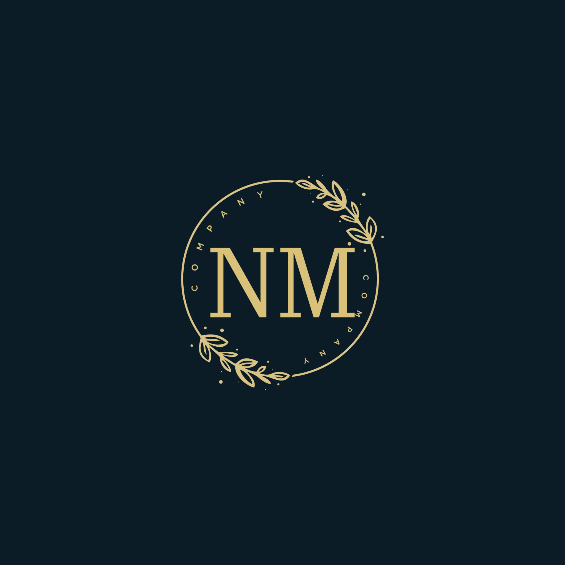 Initial NM beauty monogram and elegant logo design, handwriting logo of initial signature ...