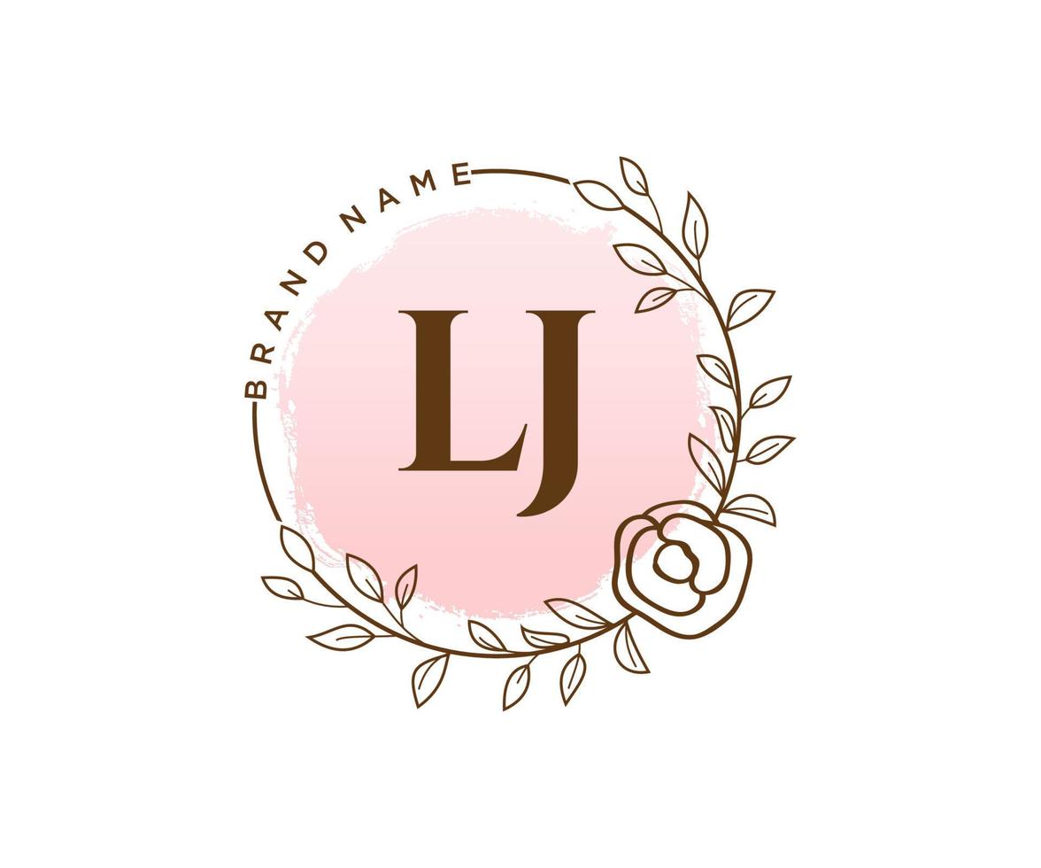 Initial LJ feminine logo. Usable for Nature, Salon, Spa, Cosmetic and Beauty Logos. Flat Vector ...