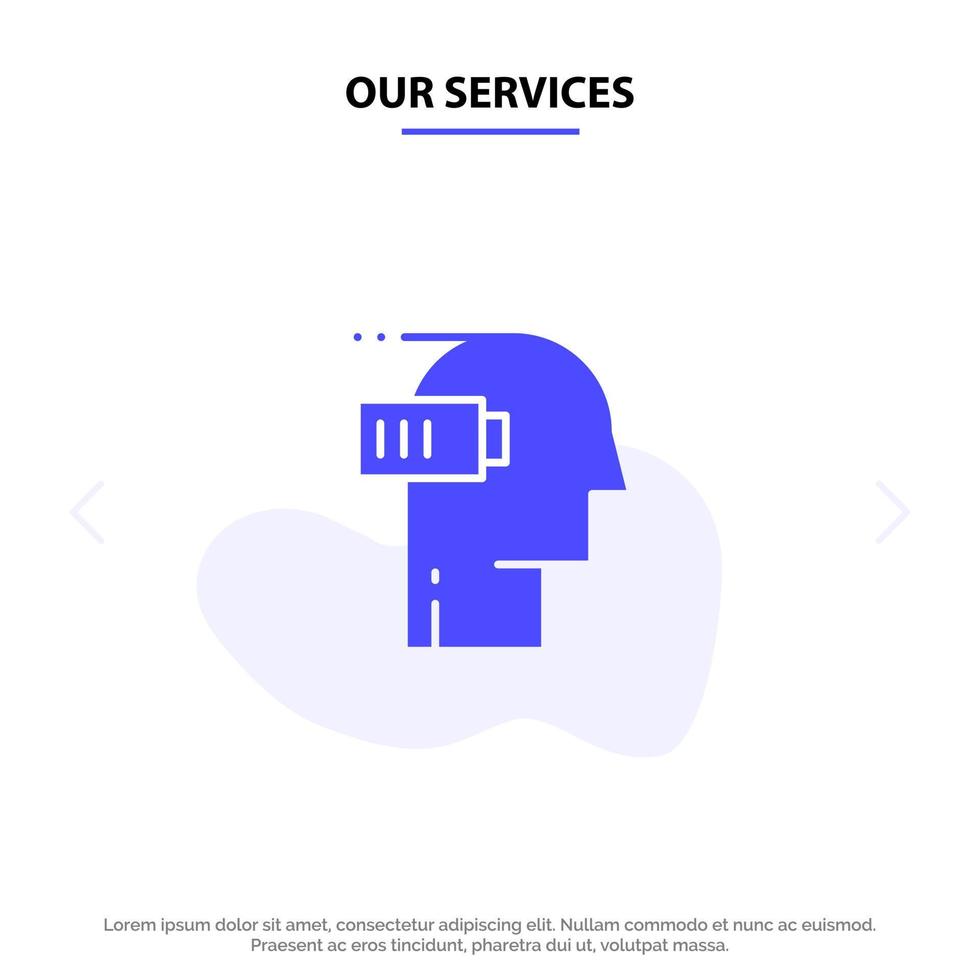 Our Services Battery Exhaustion Low Mental Mind Solid Glyph Icon Web ... Our Services Battery Exhaustion Low Mental Mind Solid Glyph Icon Web ...