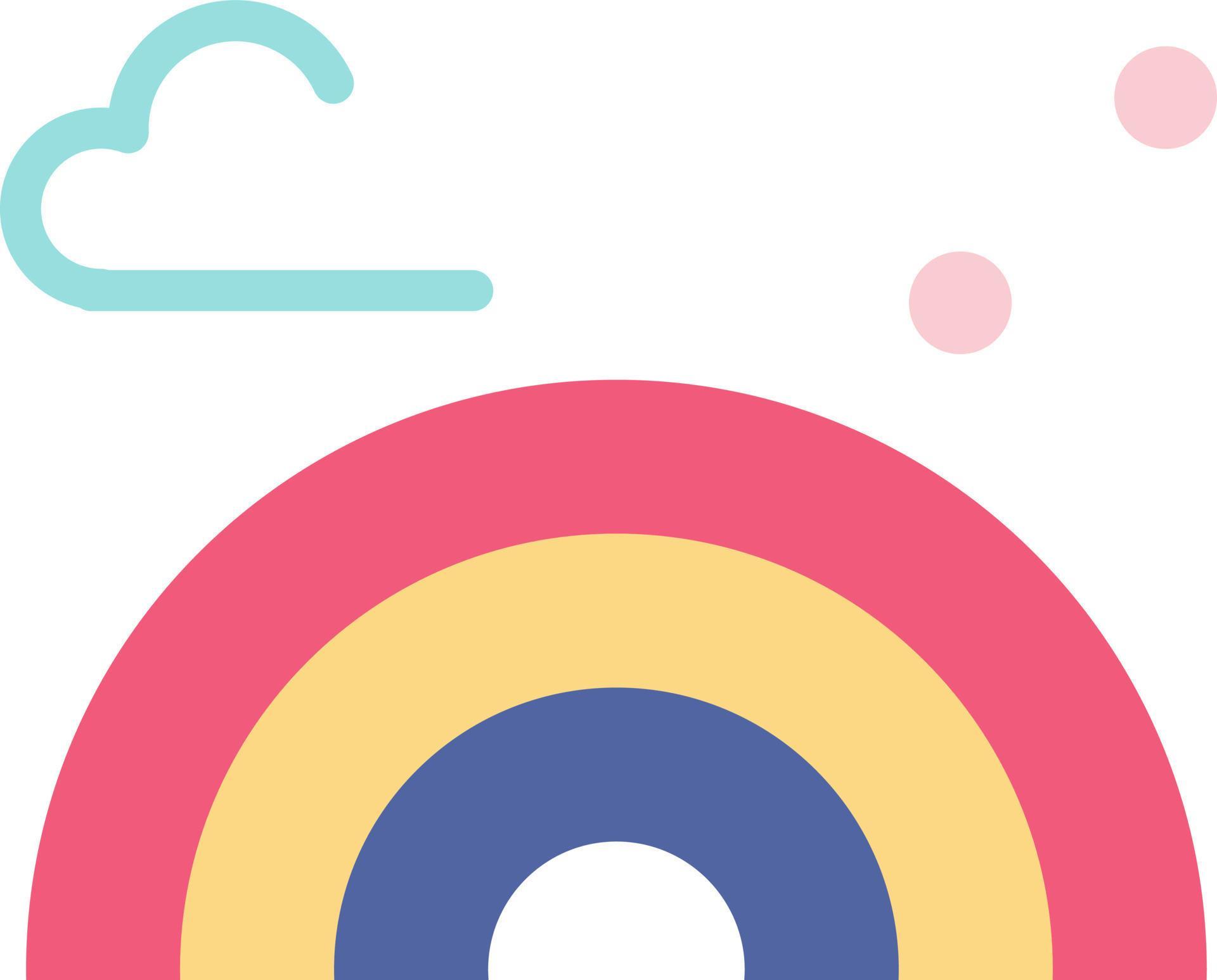 Nature Rainbow Spring Wave Flat Color Icon Vector Icon Banner Template