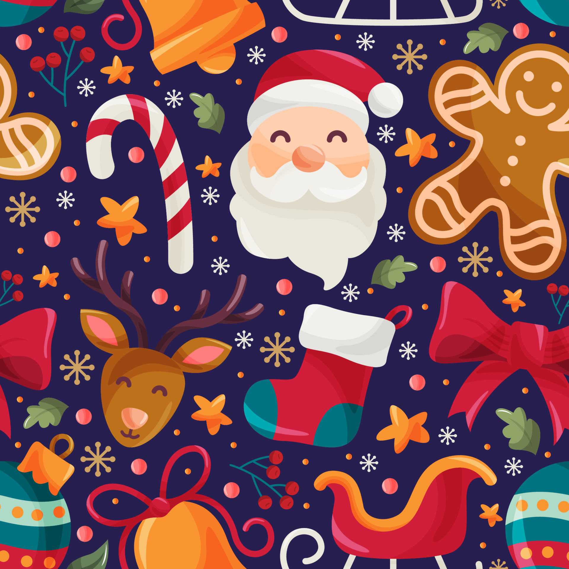 Cute Christmas Seamless Pattern Background 14558960 Vector Art at Vecteezy Cute Christmas Seamless Pattern Background 14558960 Vector Art at Vecteezy