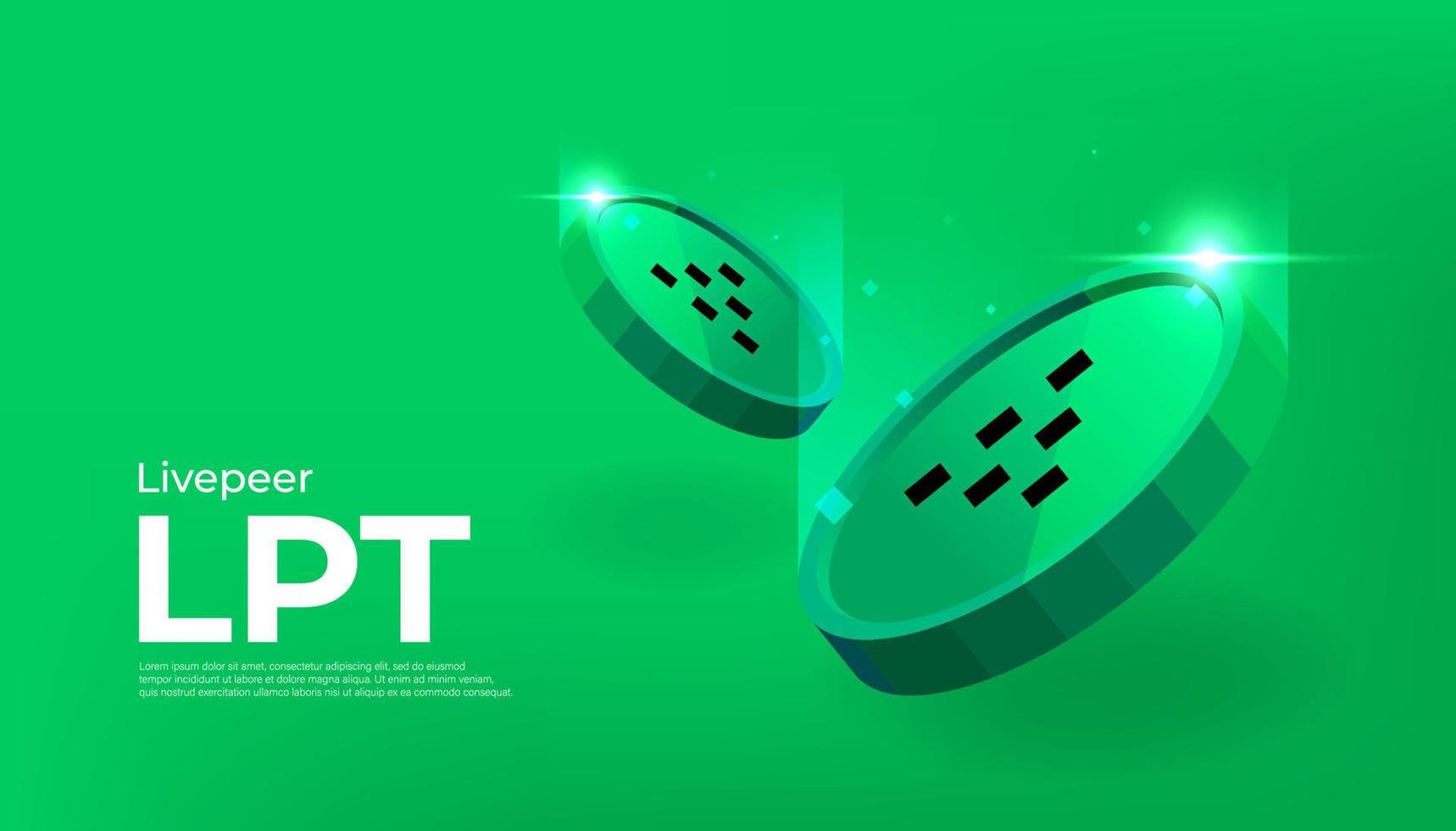 Livepeer LPT coin cryptocurrency concept banner background. 14561260 ...