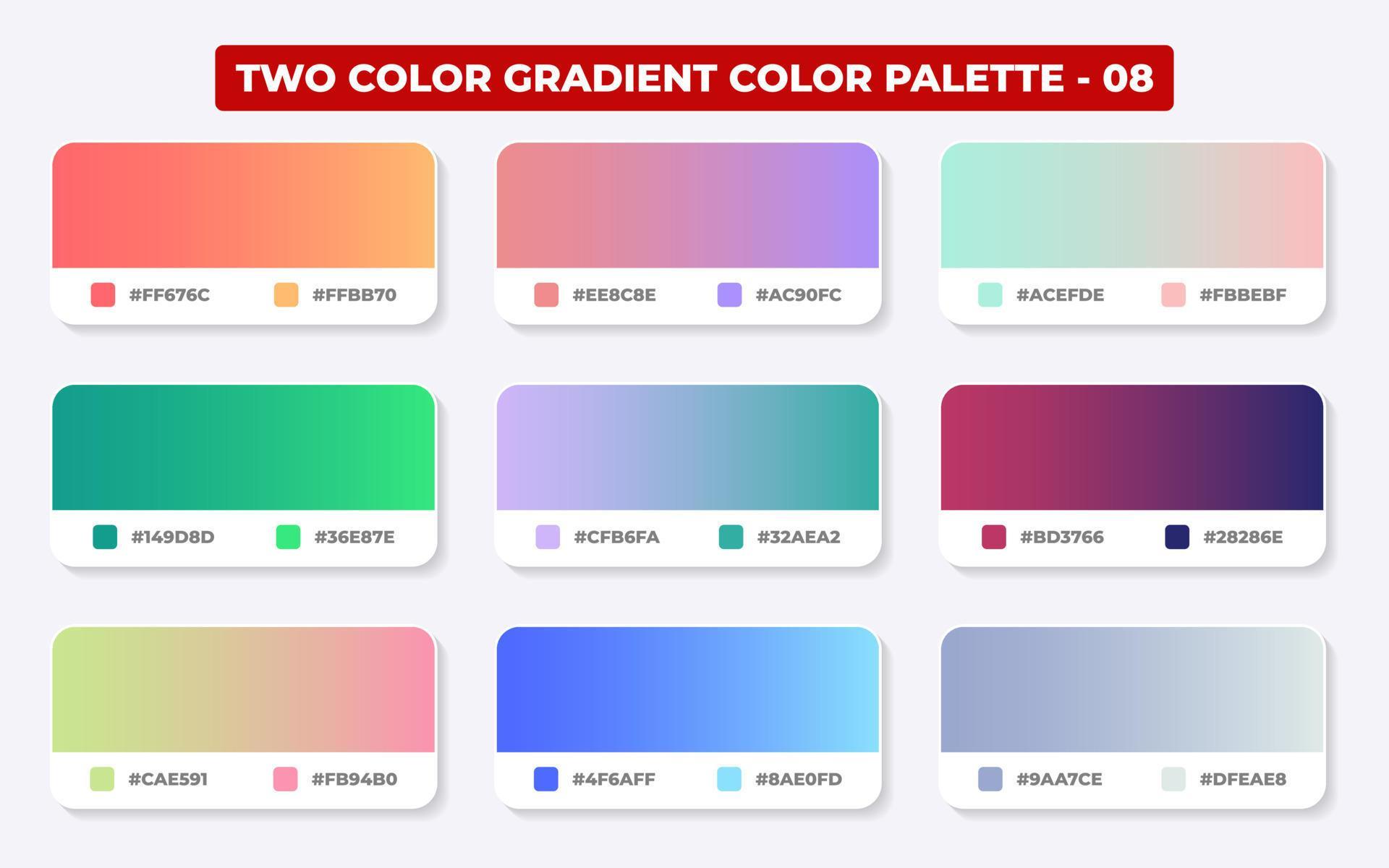 Gradient color palette with color codes in RGB or HEX, Catalog, Trendy ...