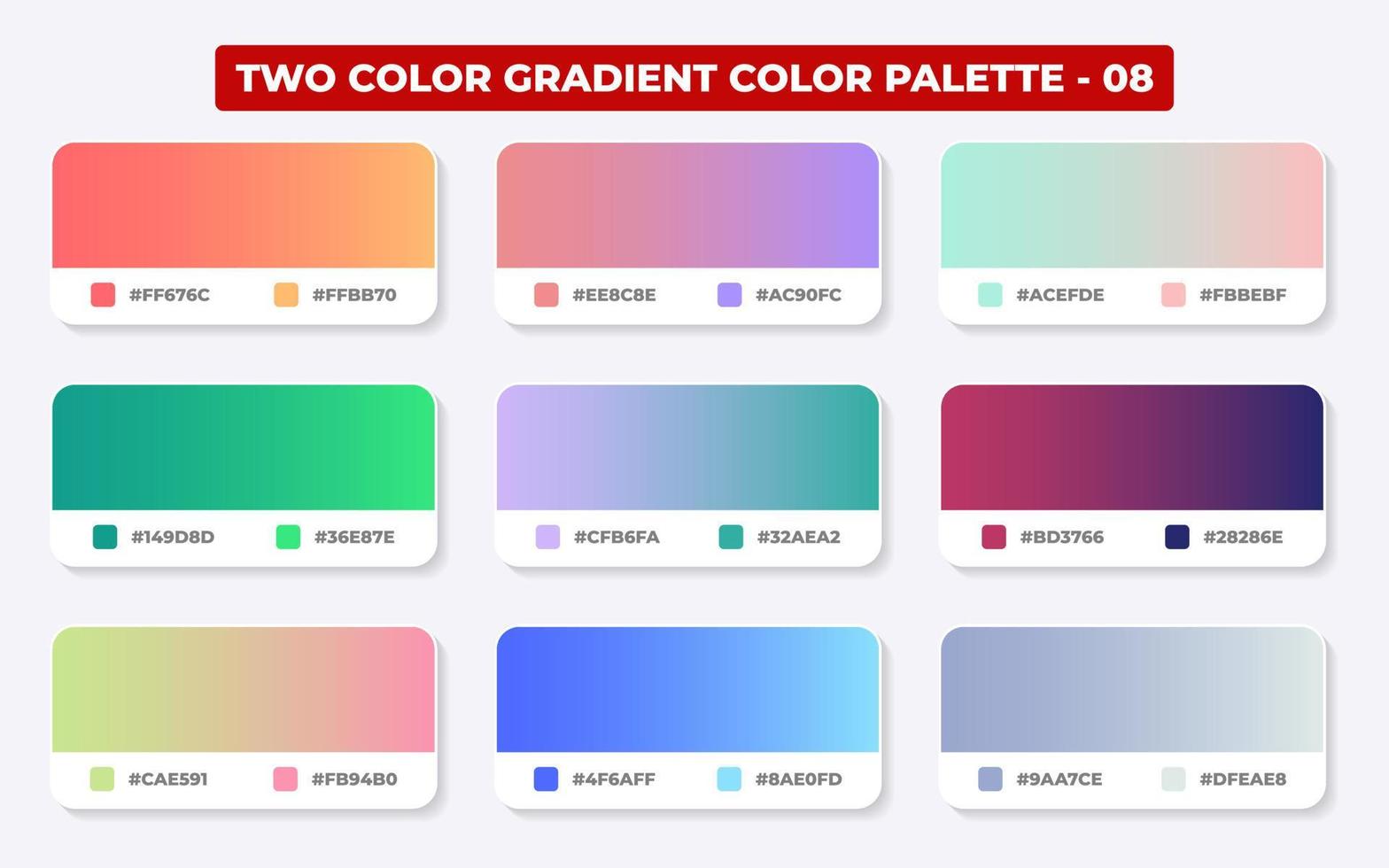 Gradient Color Palette With Color Codes In Rgb Or Hex Catalog Trendy Colors Gradient Swatches